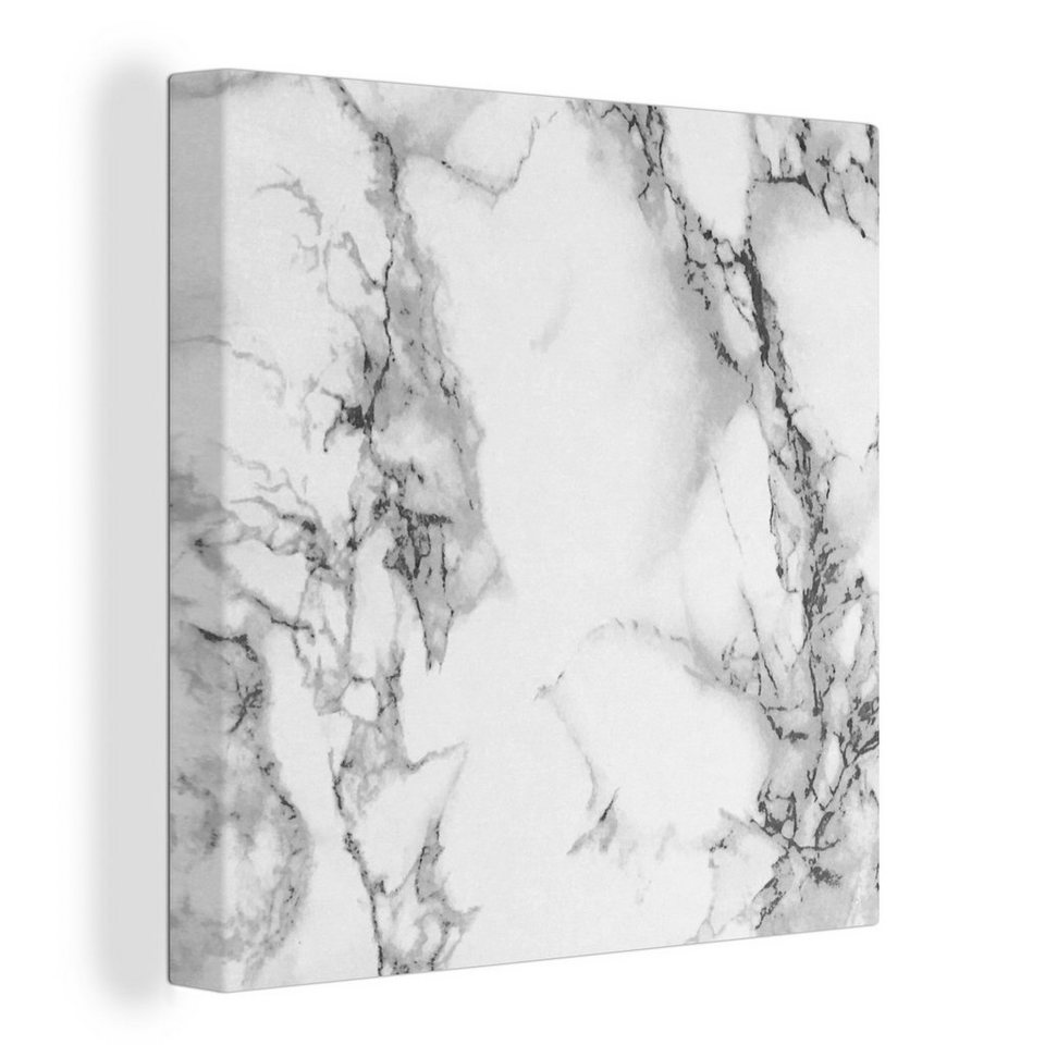 Onemillioncanvasses® Leinwandbild Marmor Stein Weiß Grau