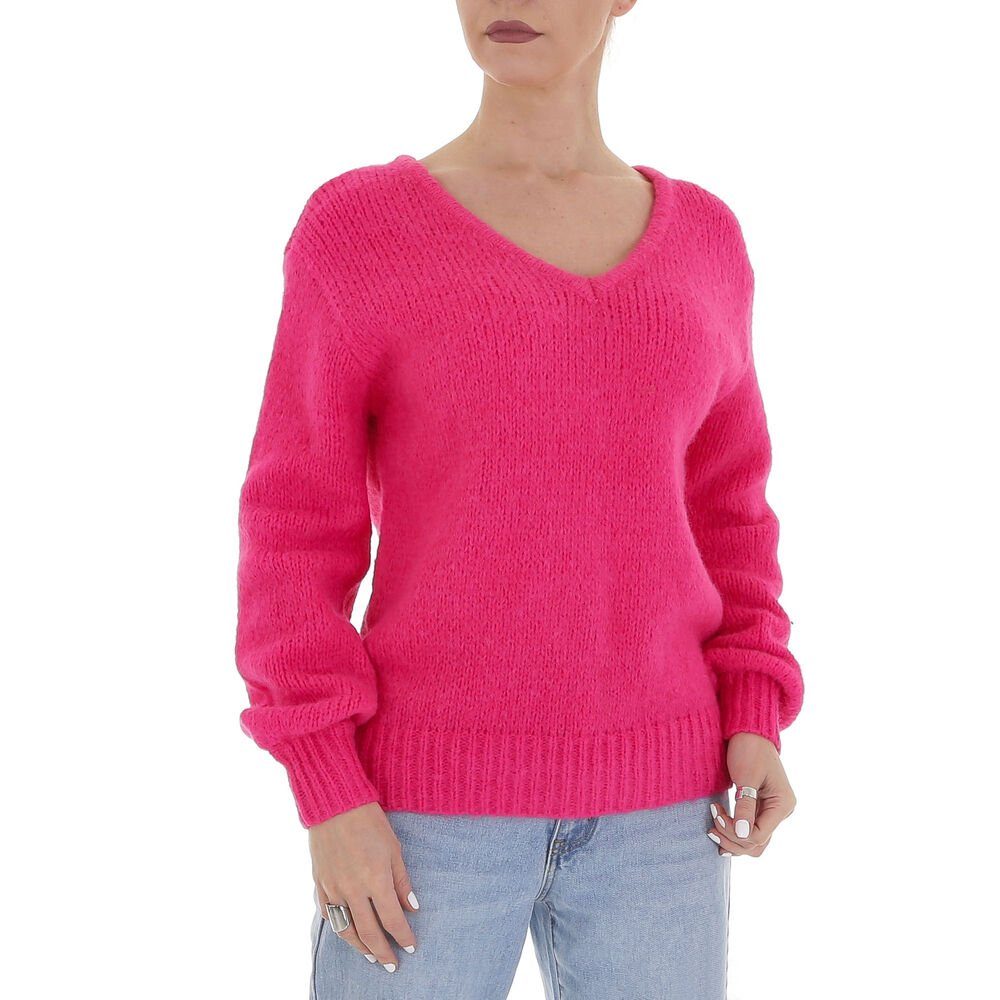 Ital Design Strickpullover Damen Freizeit Stretch Strickpullover In Pink