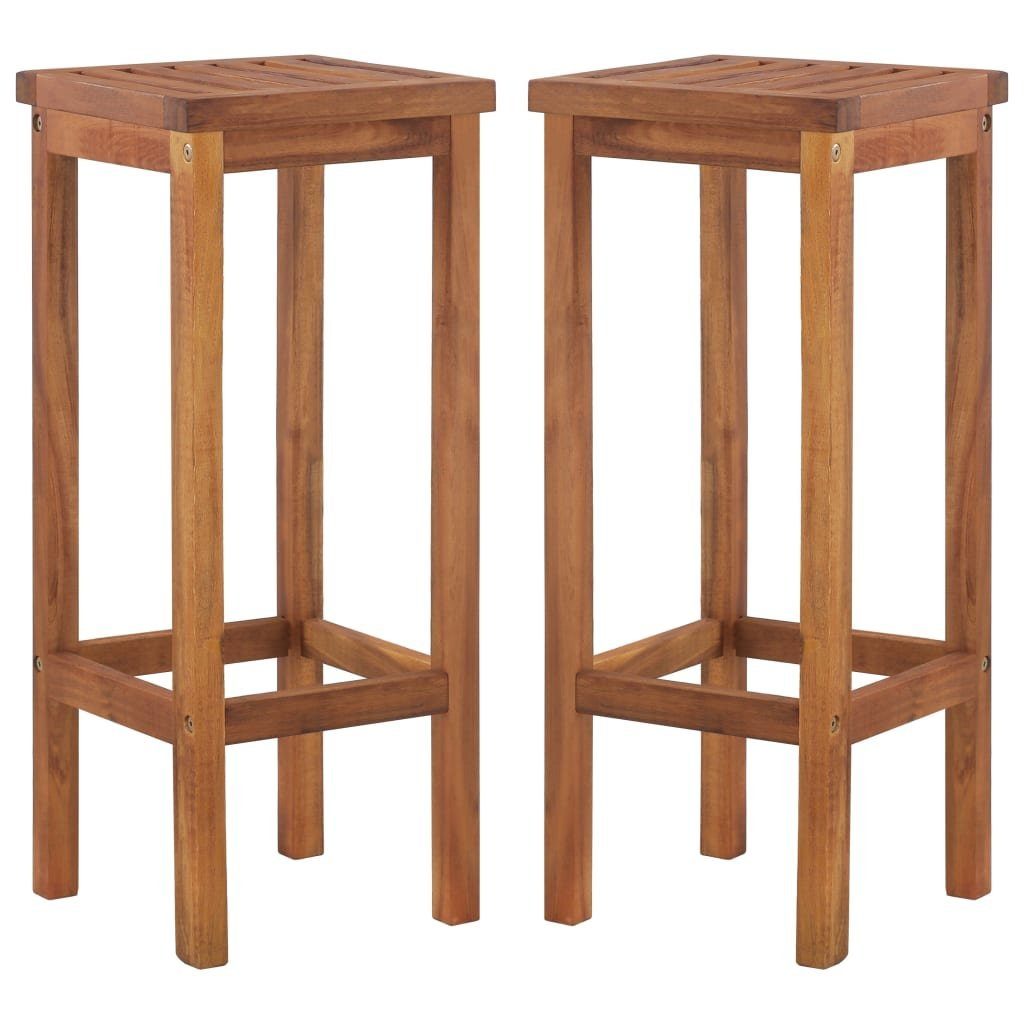 Dotmall Barhocker Barstuhl Set 2 Stk Akazie Massivholz Sitzhöhe 74cm