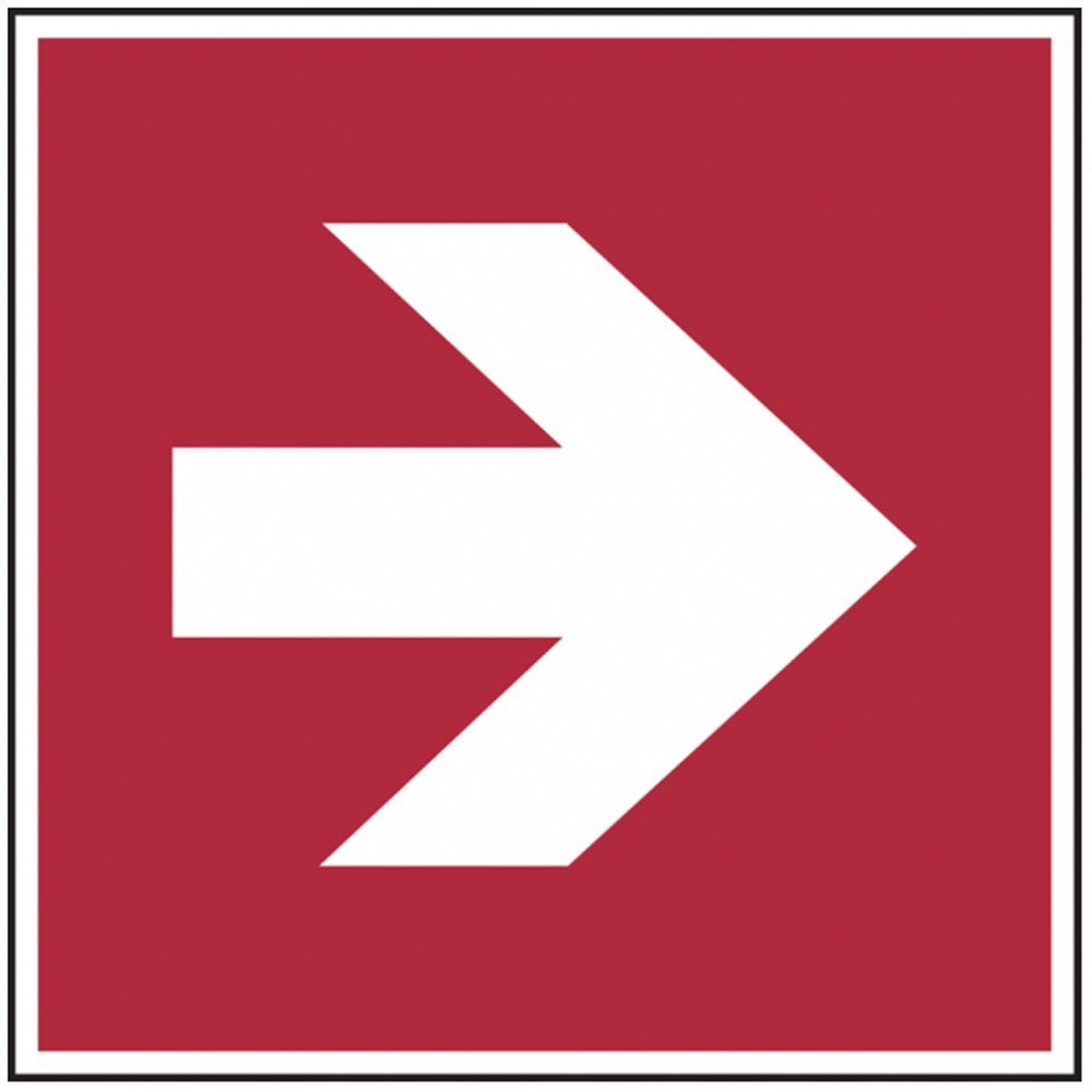 König Werbeanlagen Hinweisschild Brandschutzzeichen, Richtungspfeil gerade - ASR A1.3 (DIN EN ...