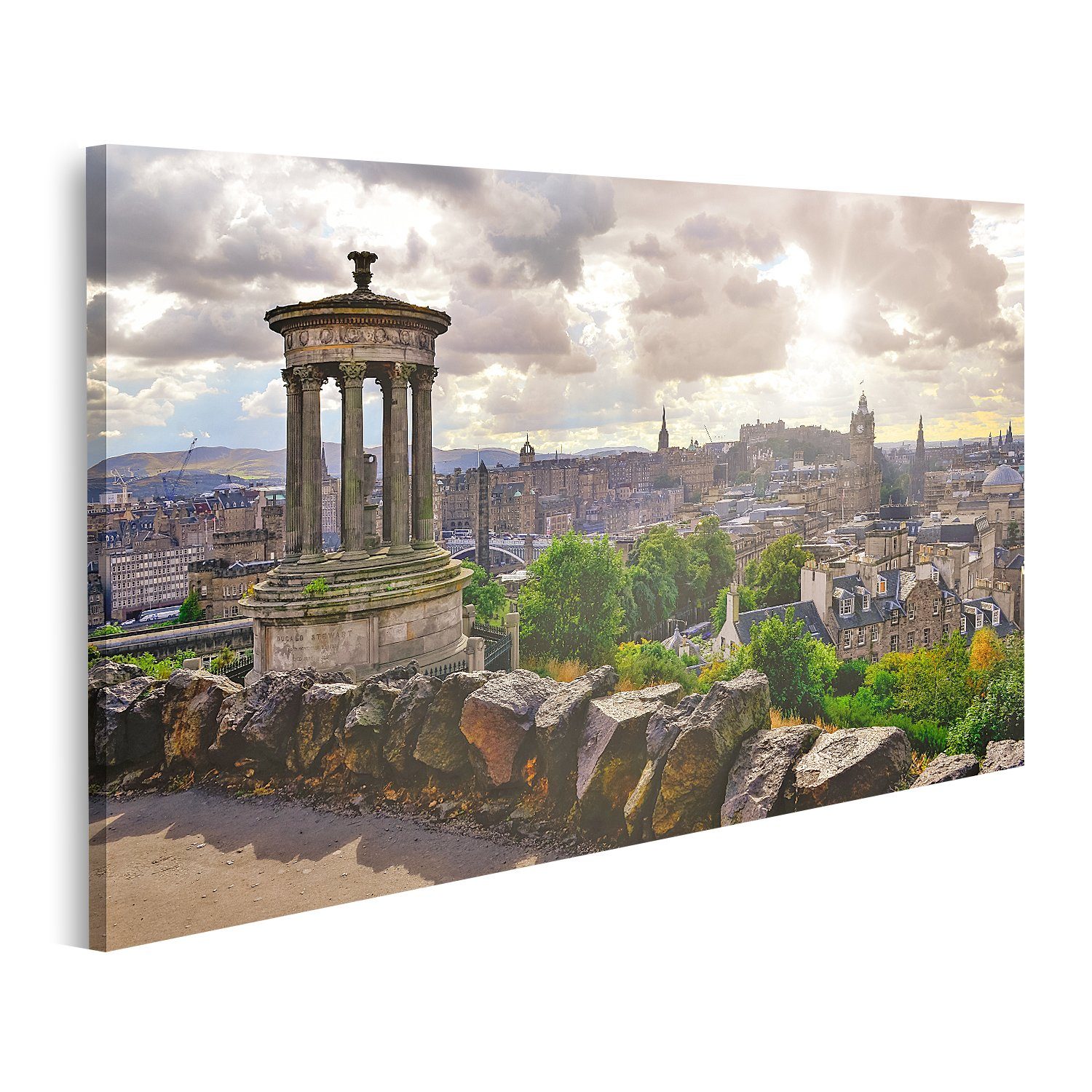 islandburner Leinwandbild Bild auf Leinwand Landschaftliche Ansicht von Edinburgh Skyline Schott