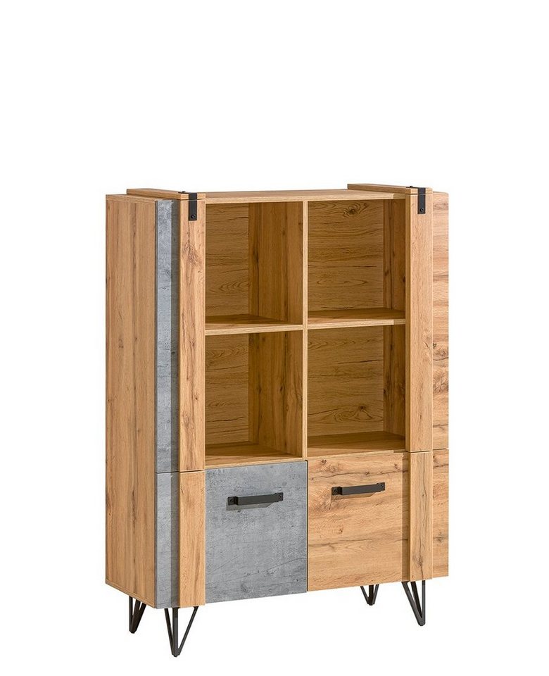 99rooms Standregal Loffer Wotan Eiche Beton Standregal Sideboard 2