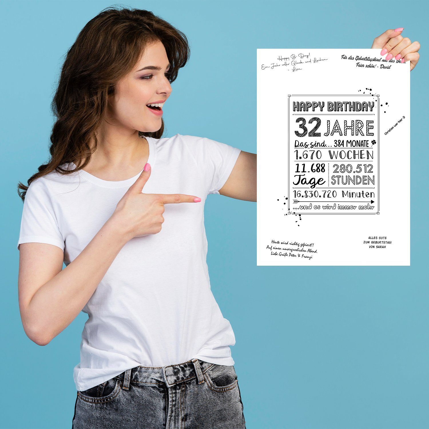 Tigerlino Poster Geburtstagskarte Geschenk Geburtstag Deko Frauen Männer Lustige Fakten ...