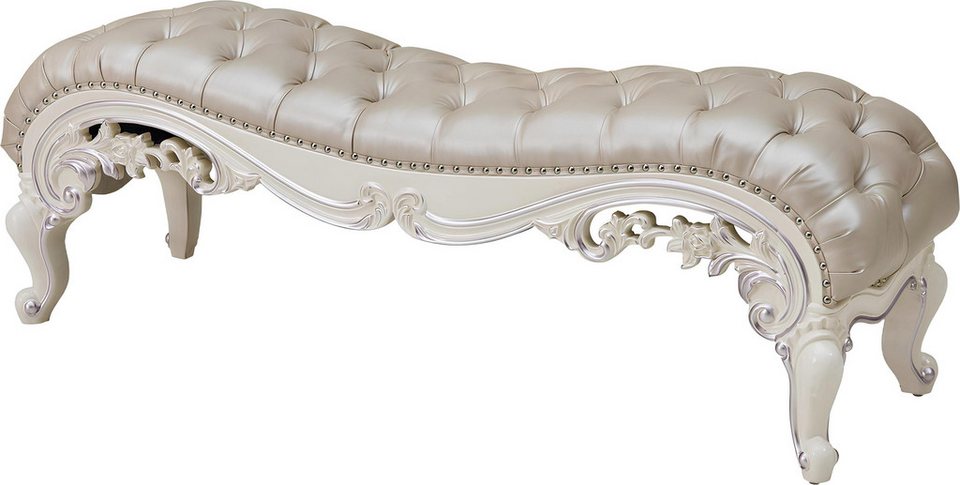 Jvmoebel Hocker Beige Chesterfield Sitzbank Luxus Beistellhocker