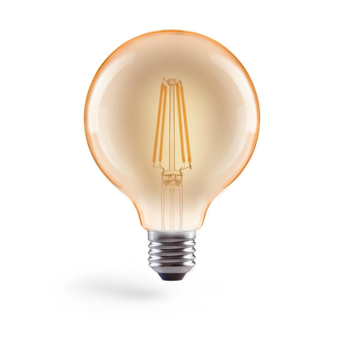 Xavax LED-Leuchtmittel XAVAX LED-Filament, E27, 650lm 8W, Vintage-Lampe Globe 125, dimmbar...