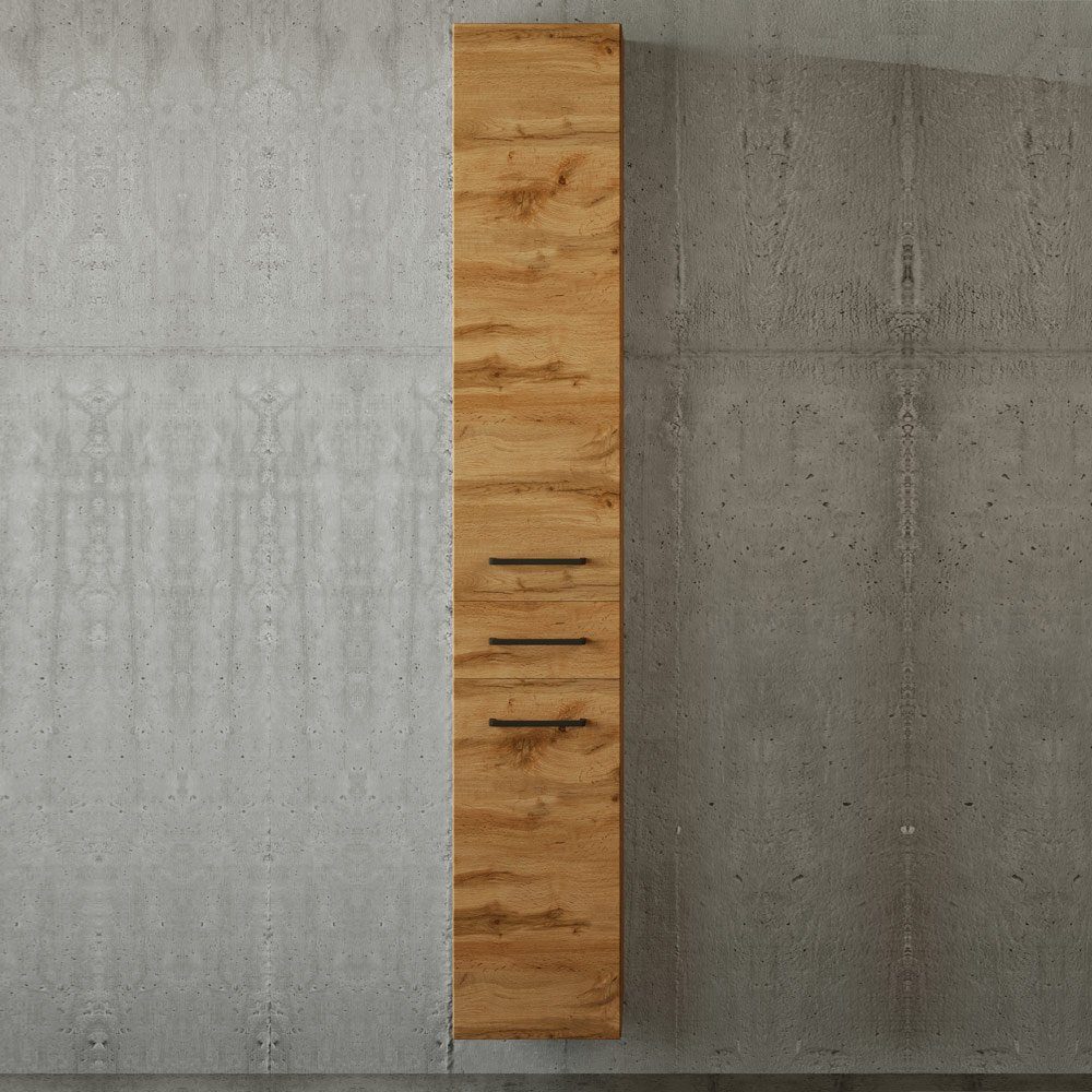 Lomadox Hochschrank Morisson 03 Badezimmer 30 Cm Breit In Wotan Eiche