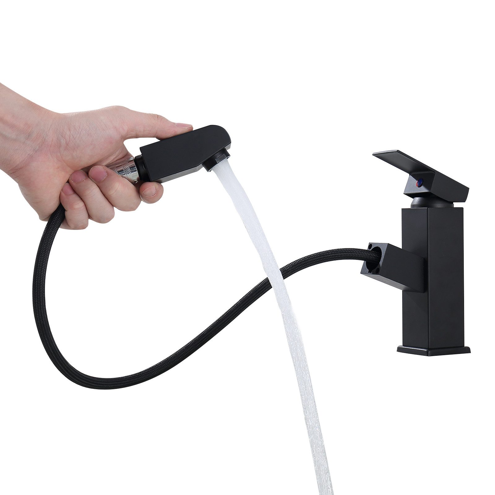Homelive Badarmatur Armatur Bad Schwarz Mischbatterie Mit Ausziehbar