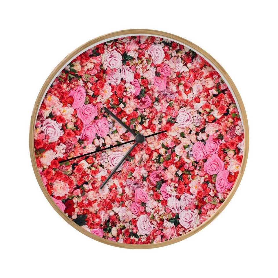 Muchowow Wanduhr Blumen Farben Rosen Uhrwerk Wohnzimmer