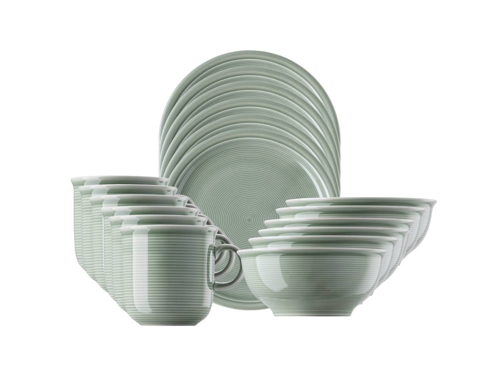 Thomas Porzellan Frühstücks Set Trend Colour Moss Green Frühstücksset 18tlg