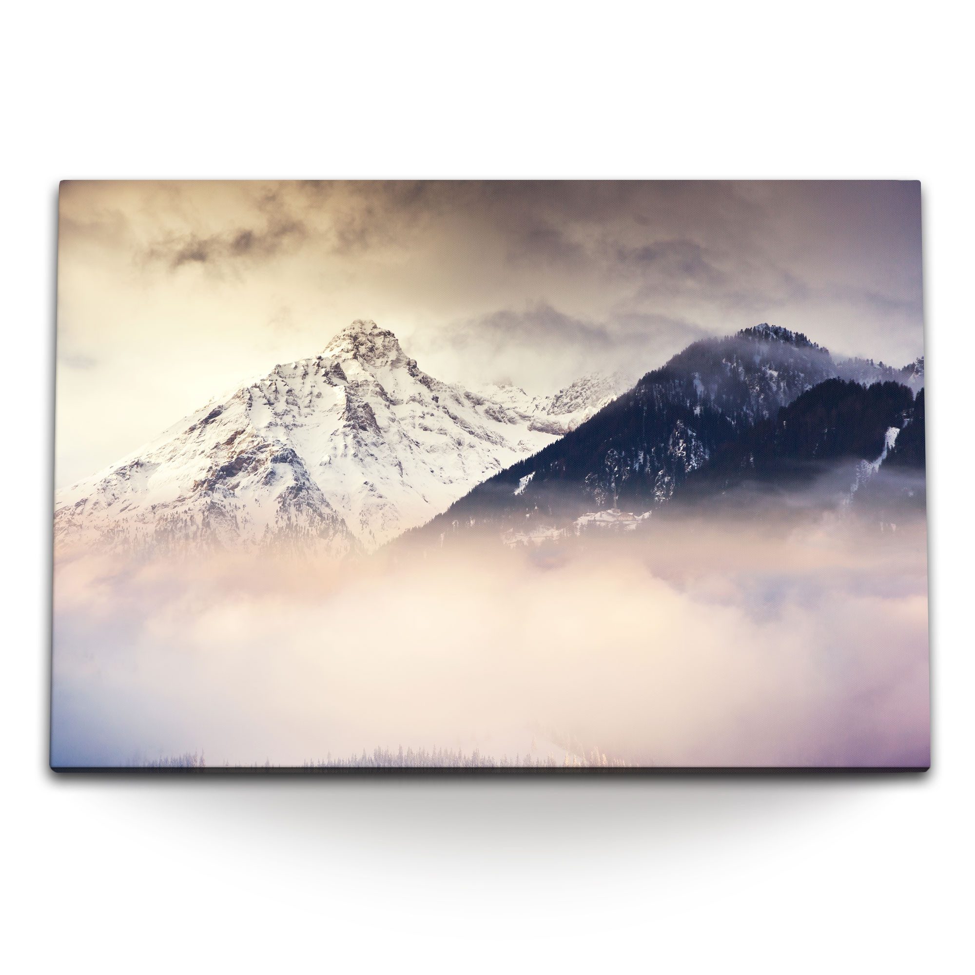 Sinus Art Leinwandbild 120x80cm Wandbild Auf Leinwand Berge Nebel Natur