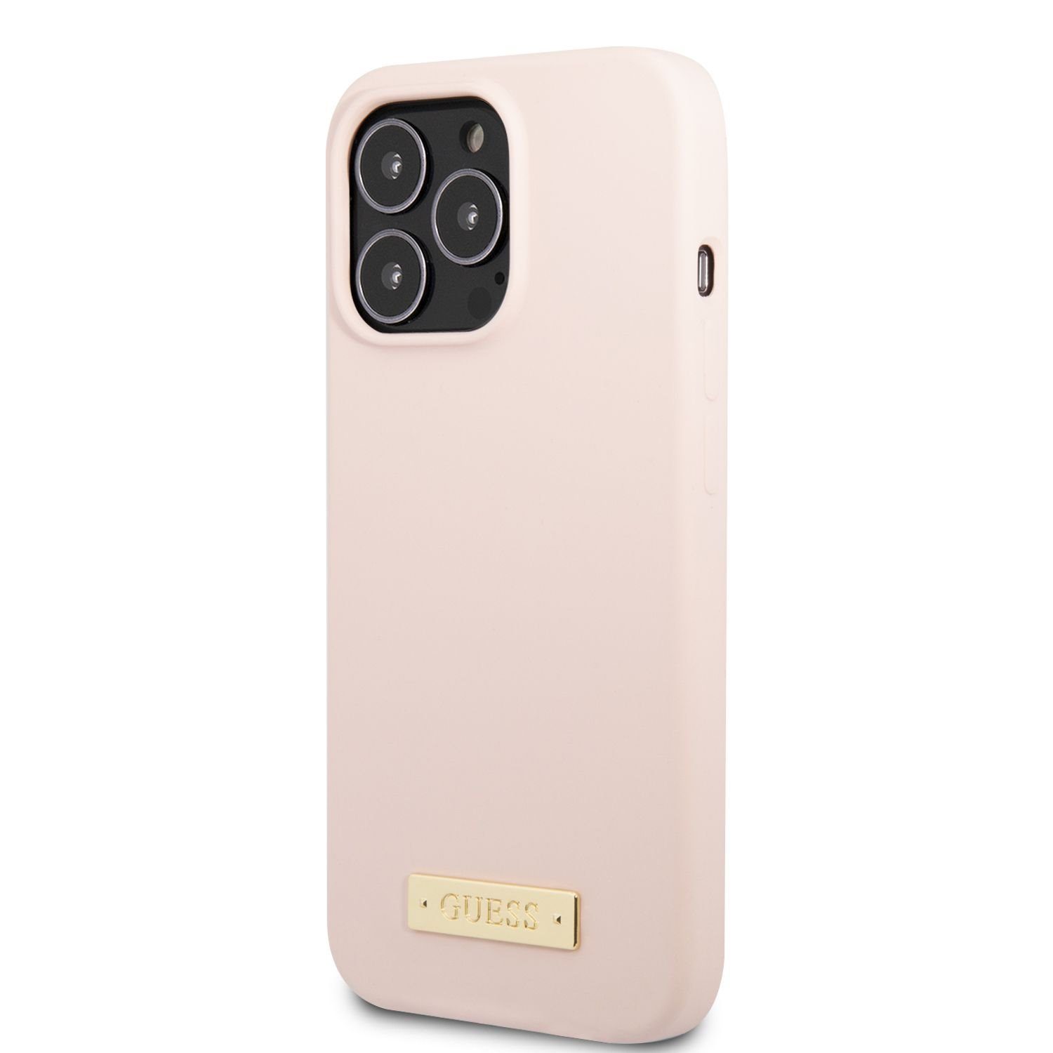 Guess Handyhülle Guess Silicone Metal Logo Magsafe Compatible Case Für