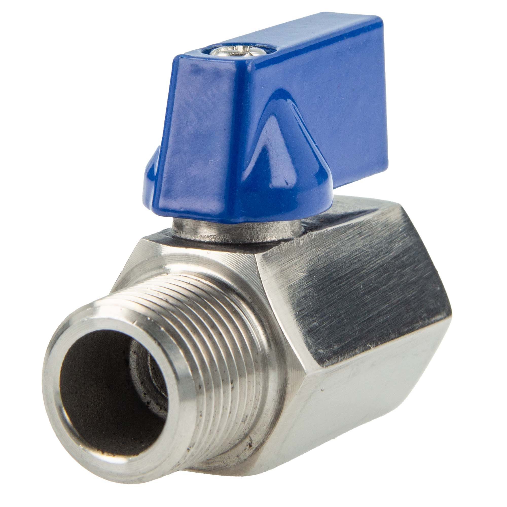 tecuro Kugelhahn Mini Kugelhahn Edelstahl V4A (AISI 316), IG/AG nach ISO 228/1, 40 bar ...