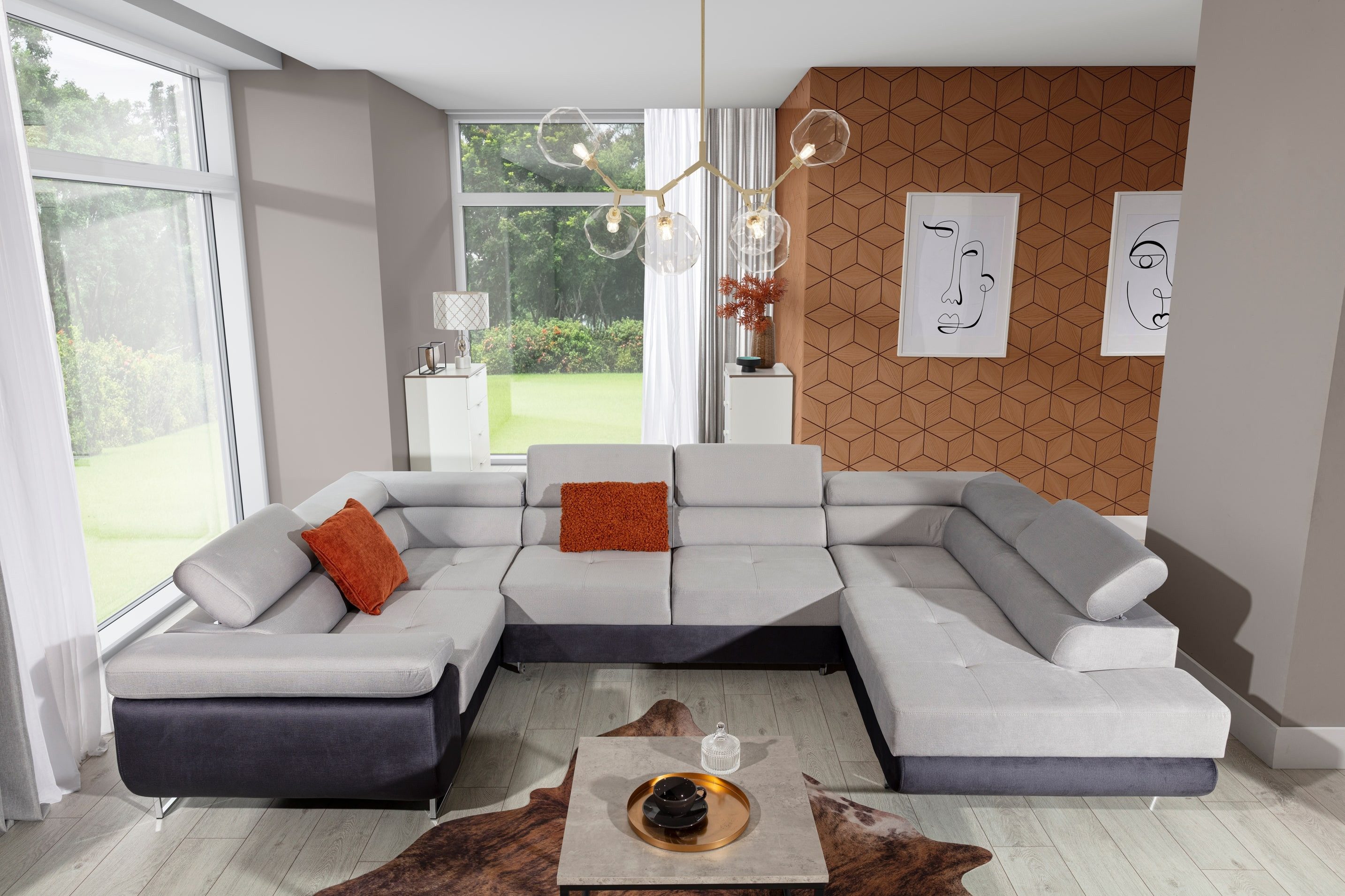 Mf Design Wohnlandschaft Lavin Mit Bettfunktion Sitzfläche Und Korpus