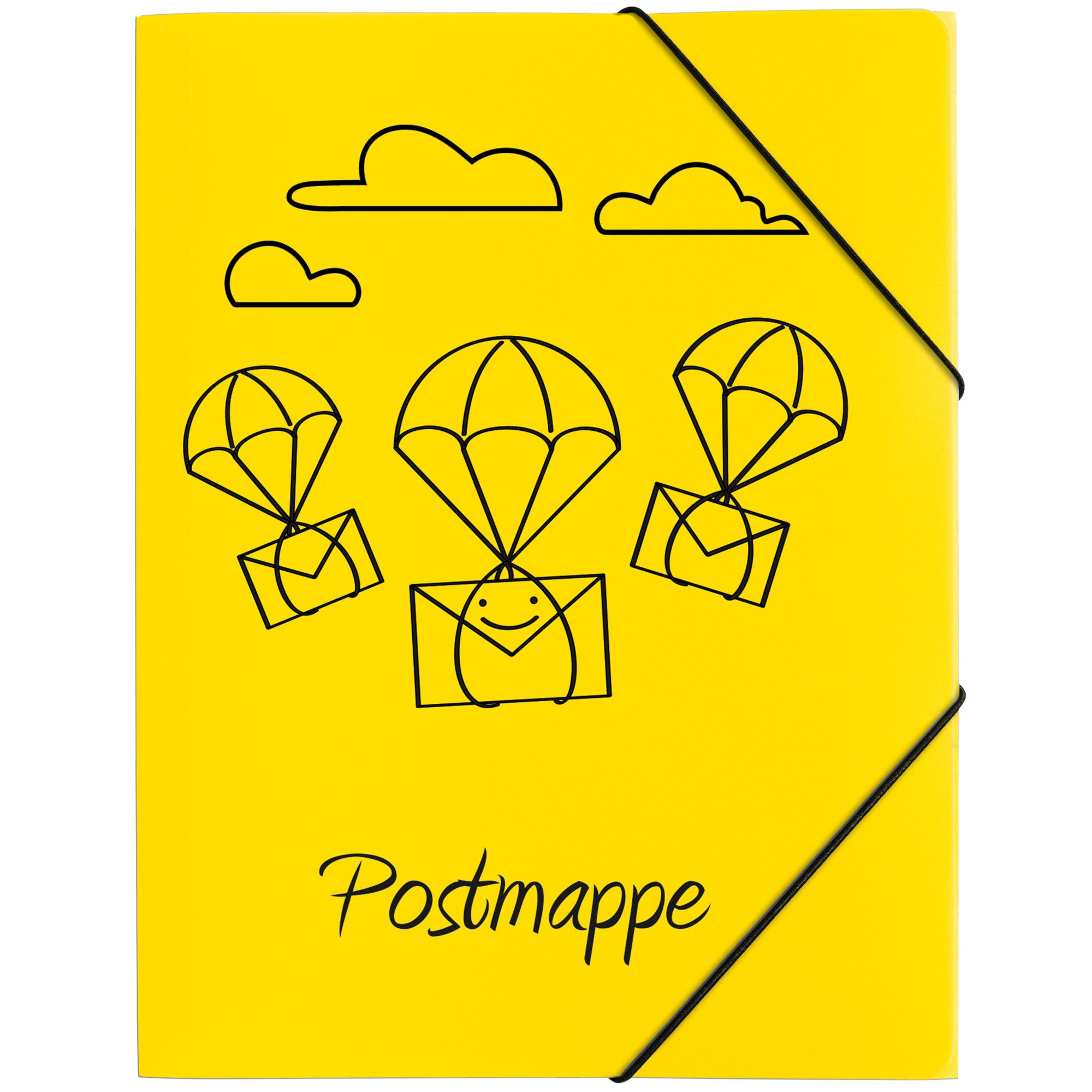 PAGNA Fächermappe Postmappe A4 3 Klappen gelb