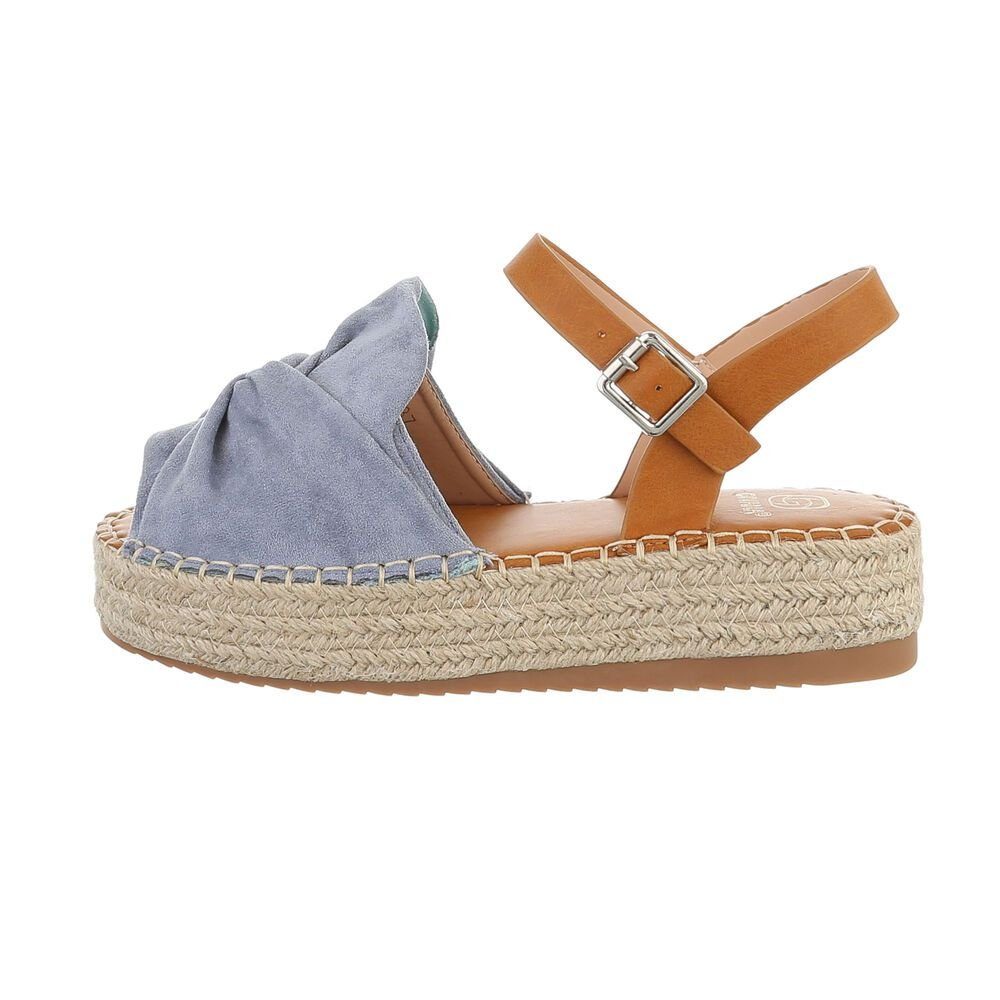 Ital Design Damen Flatforms Freizeit Sandalette Flach