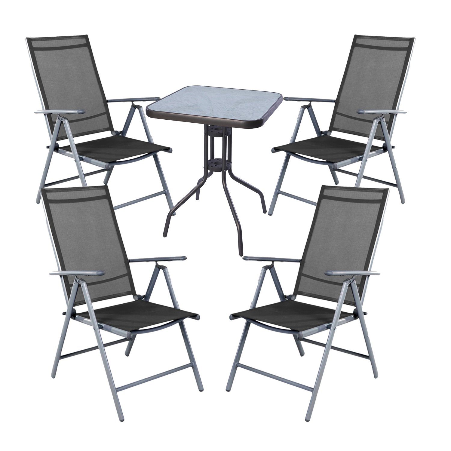 Mojawo Essgruppe 5 Tlg Bistro Garnitur Bistromöbel Klappstuhl Stuhl