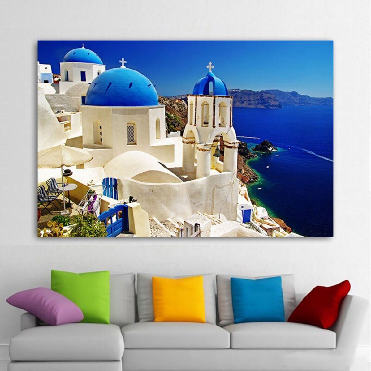 TPFLiving Kunstdruck (OHNE RAHMEN) Poster - Leinwand - Wandbild, Griechische Landschaften, Insel ...