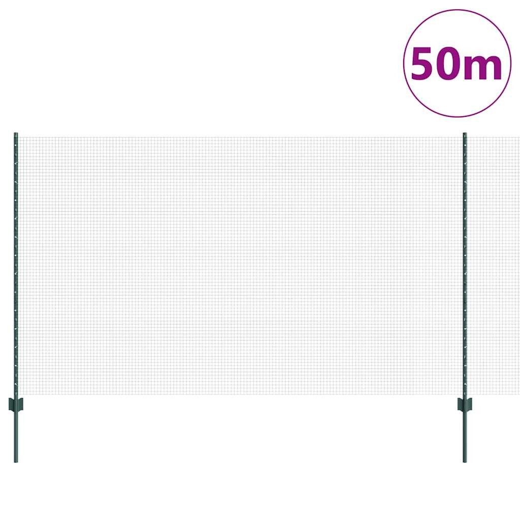vidaXL Gartenzaun Schweißdrahtzaun mit Pfosten 50 x 1,4 m (B x H), (1 ...