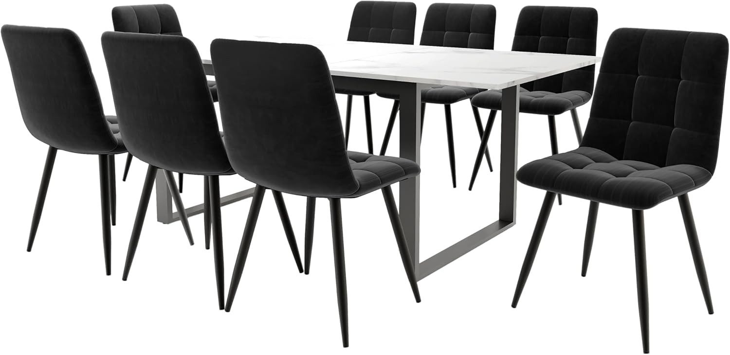 Zree Essgruppe Set 140180×80×75cm Esstisch Mit 8 Stühlen Moderner