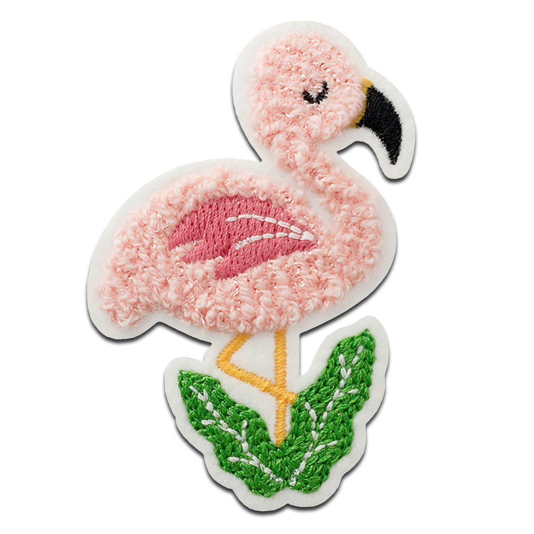 Mono Quick Aufnäher Polyester Flamingo Flauschig Tier Aufnäher