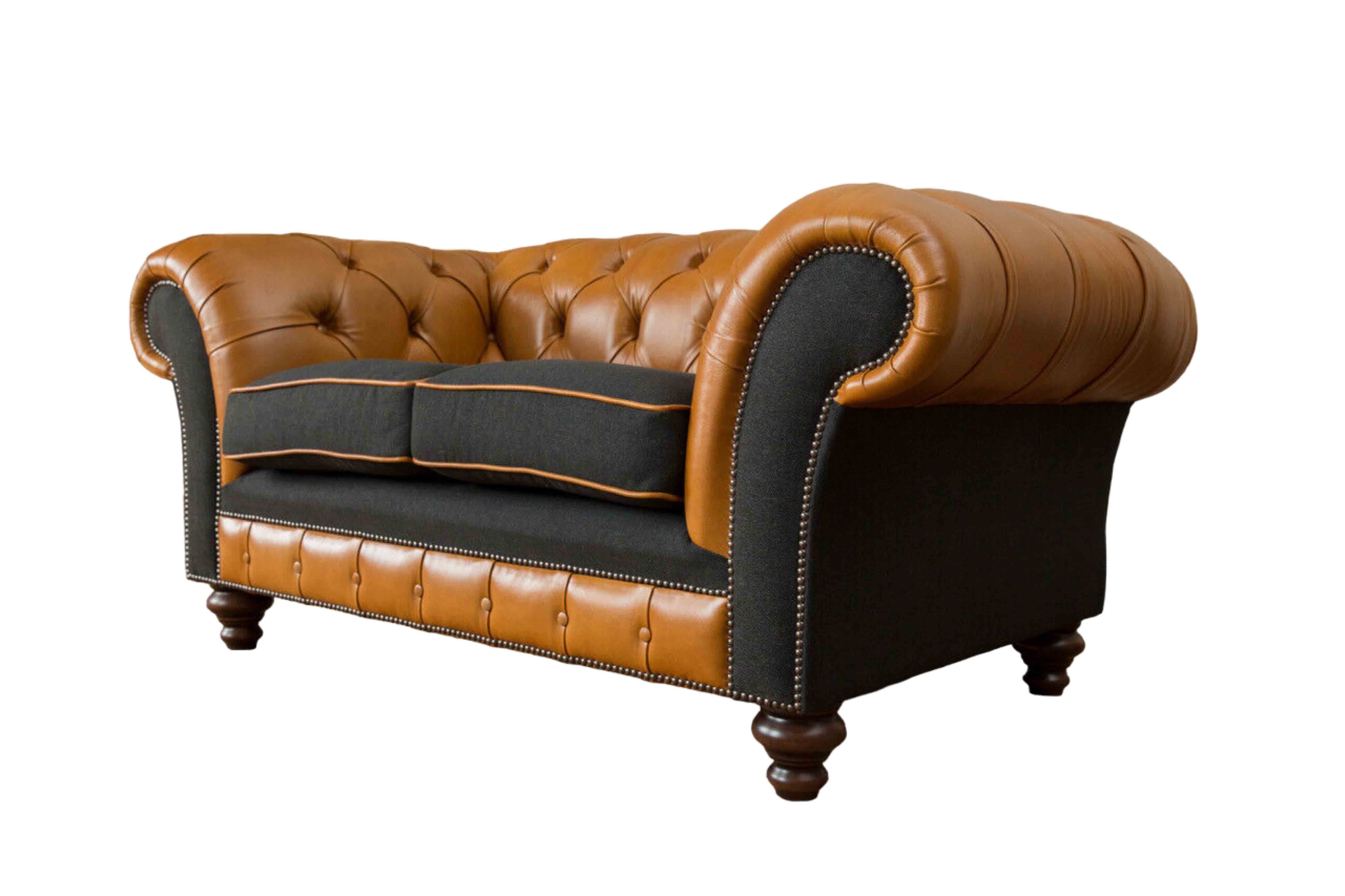 Jvmoebel Chesterfield Sofa Chesterfield 2 Sitziges Sofa Aus Braunem