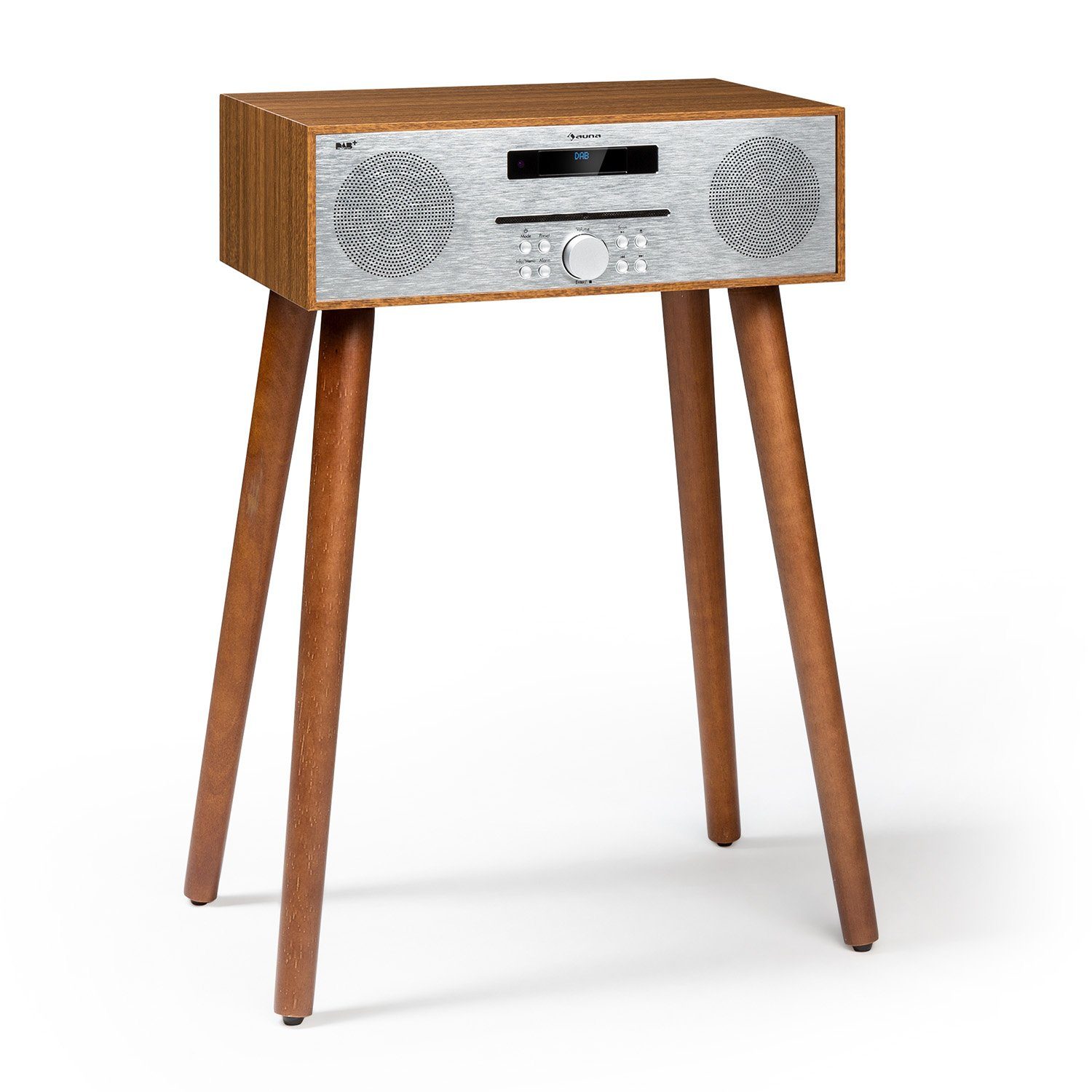Auna Silver Star Stand Radio (DAB+;UKW, 20 W, DAB Plus Radio mit CD Player mit Radio Küchenradio ...