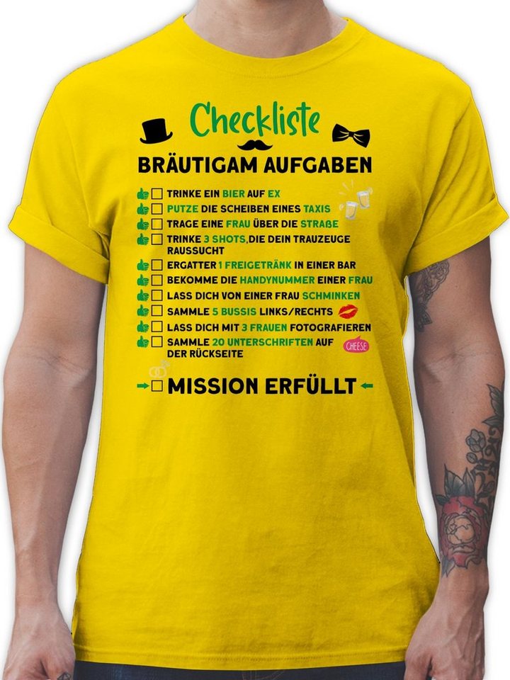 Shirtracer T Shirt Checkliste Bräutigam Aufgaben Jga Jga Männer