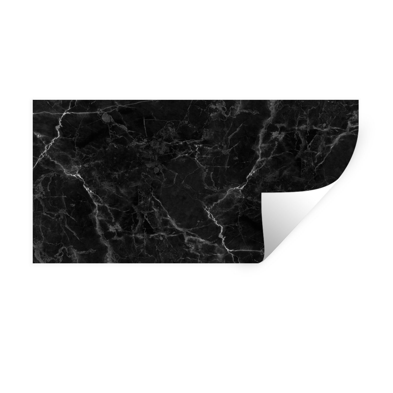 Muchowow Wandsticker Marmor Schwarz Weiß Textur Marmoroptik