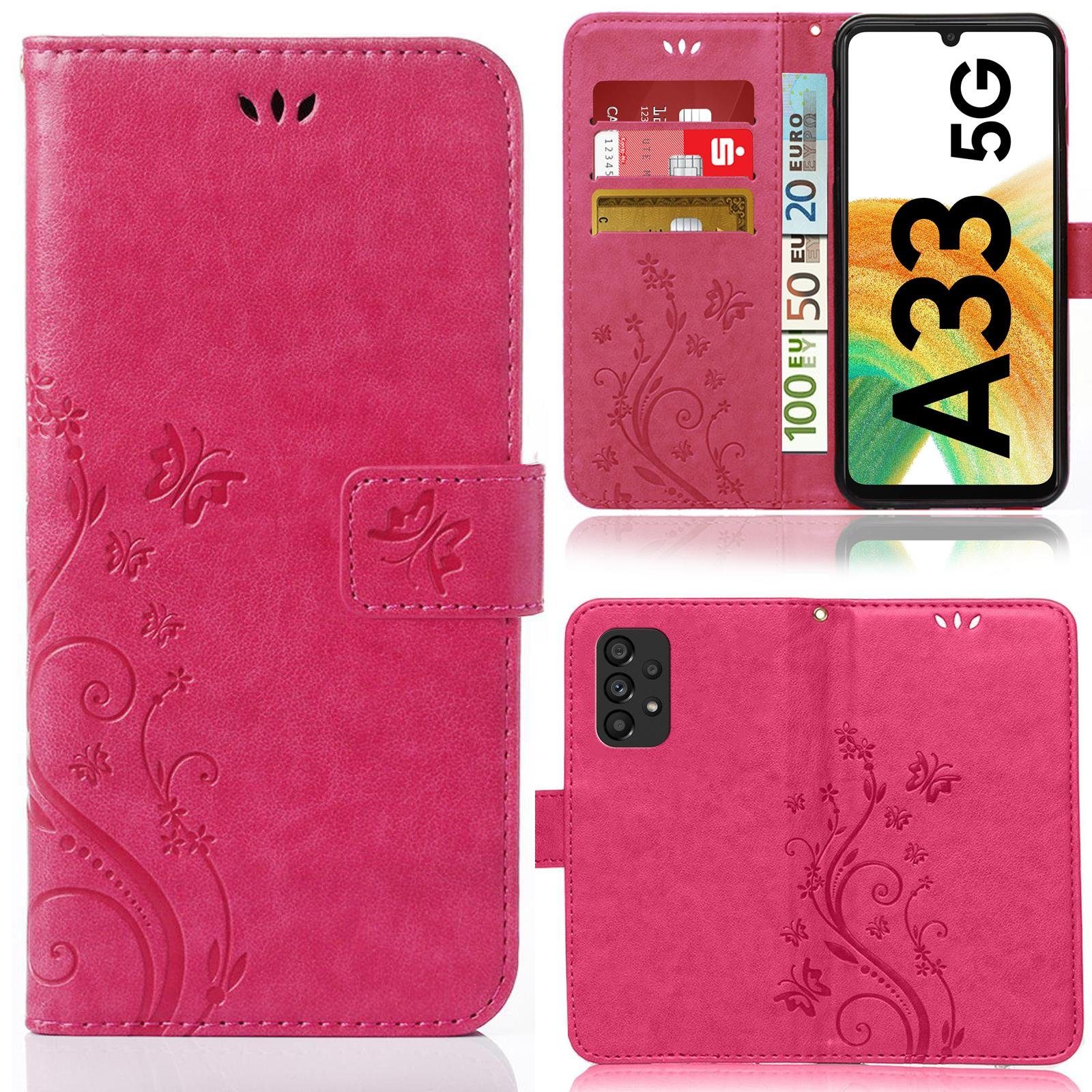 Numerva Handyhülle Bookstyle Flower Handytasche Schutzhülle Für Samsung