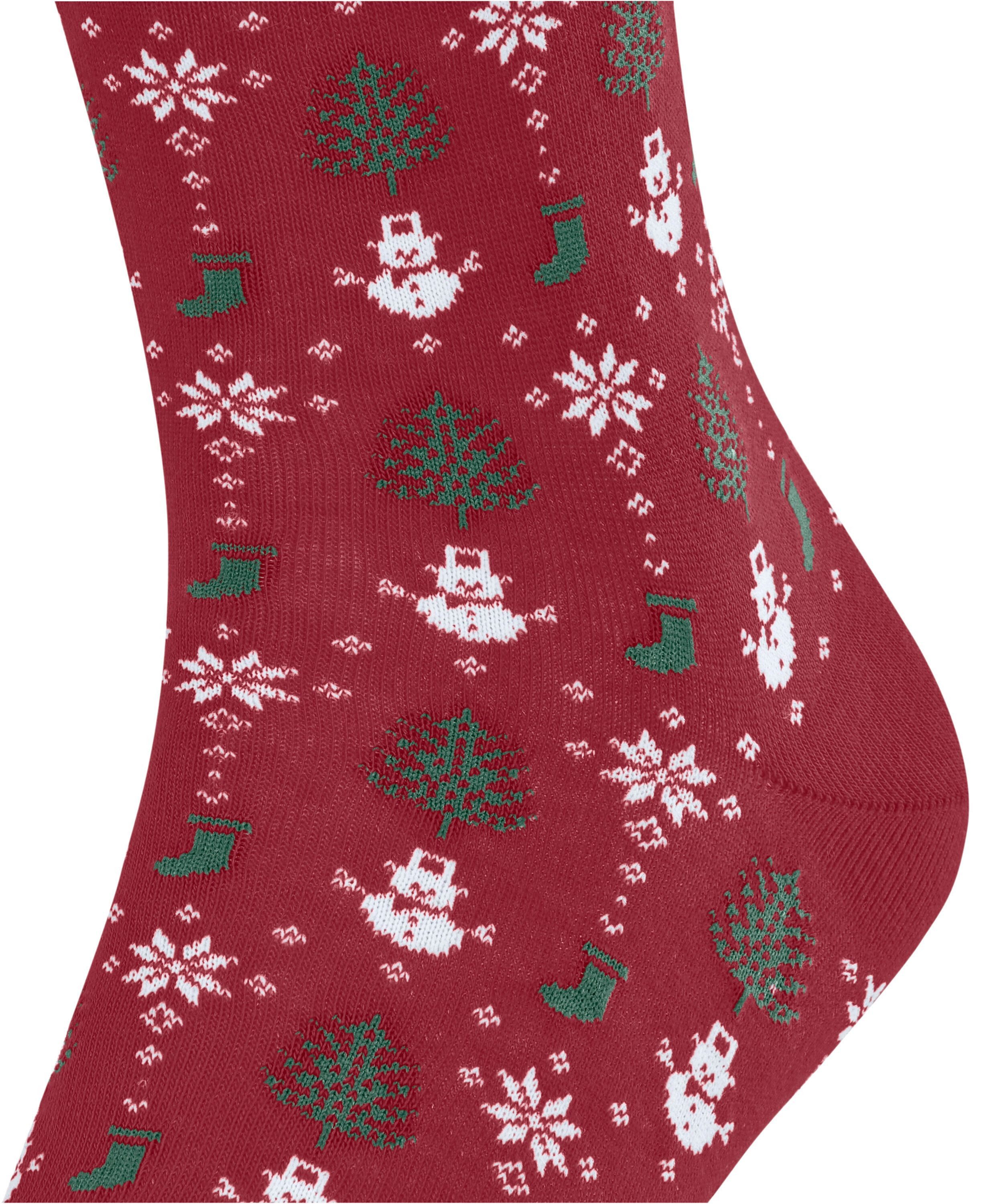 FALKE Socken Tagessocke Merry Party (Baumwolle, Weihnachten) rot Herren ...
