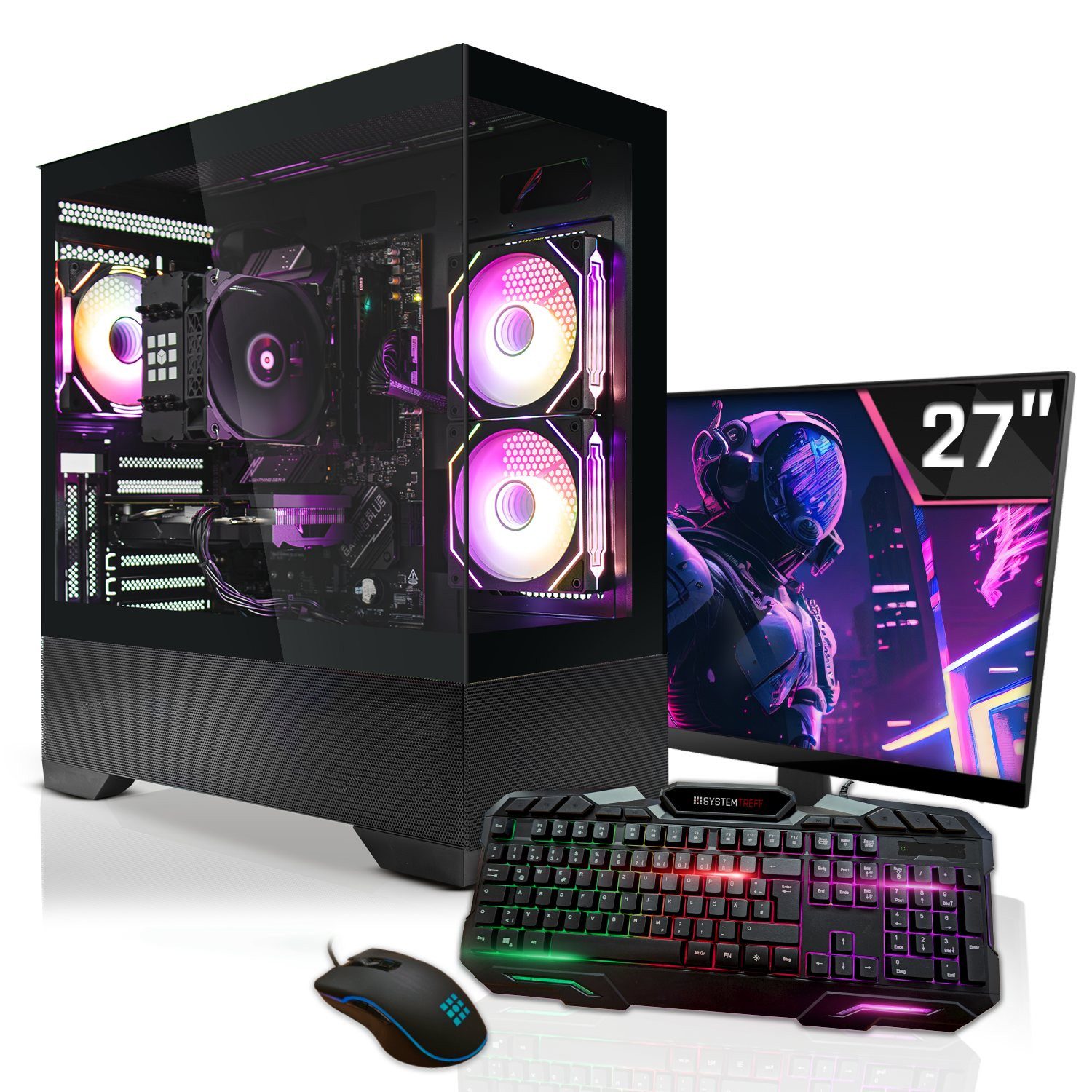 SYSTEMTREFF Gaming-PC-Komplettsystem (27", Intel Core i5 14400F, Nvidia ...