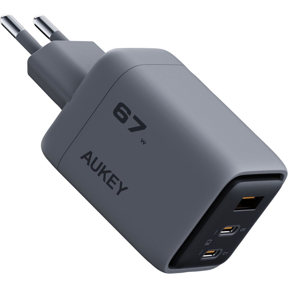 AUKEY Comet Mix 67W USB-C PD 3.0 3-Port Fast GaN Wall Universal ...