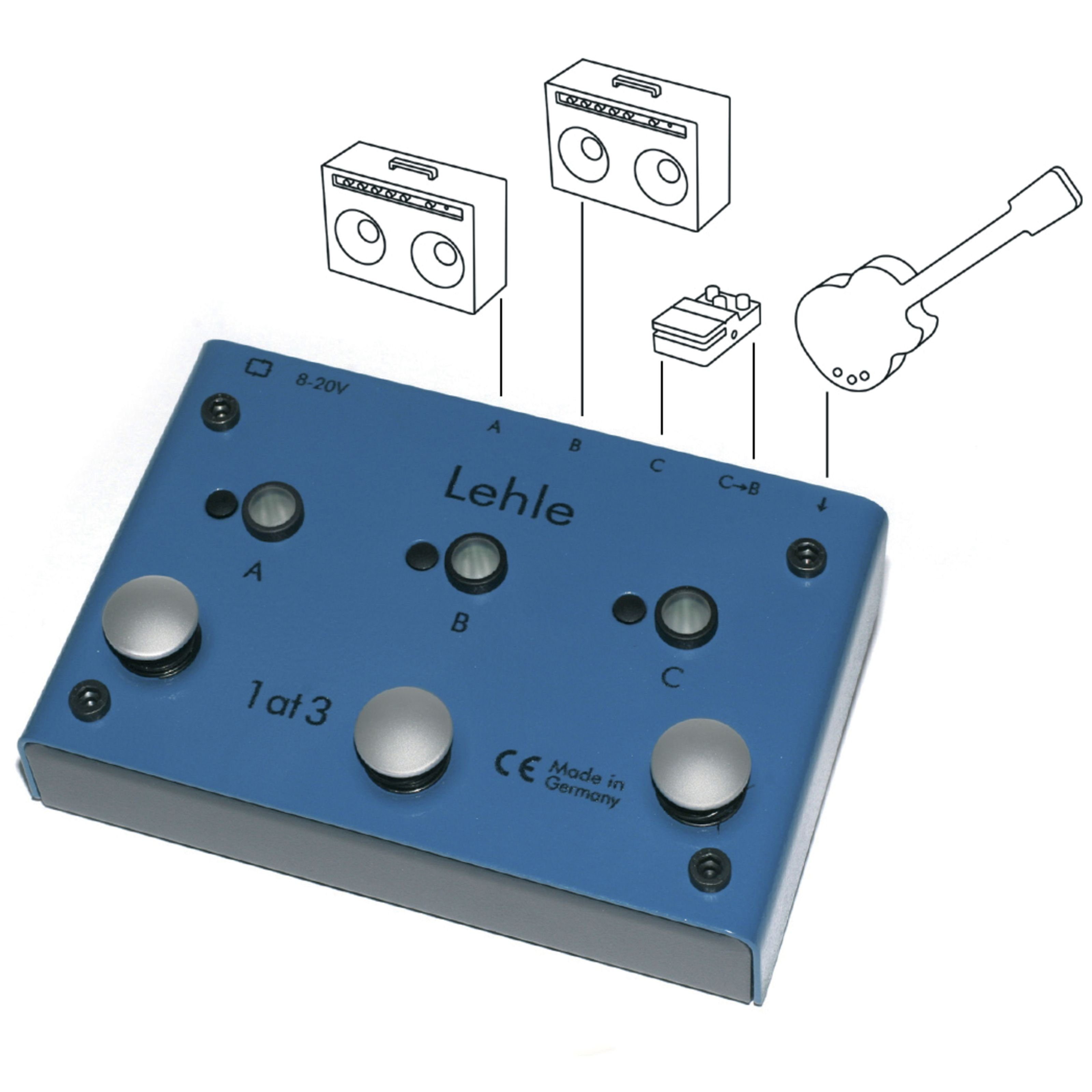 Lehle Musikinstrumentenpedal, (1AT3 SGOS Switcher mit Loop, Effekte, A/B/Y Boxen), 1AT3 SGOS ...