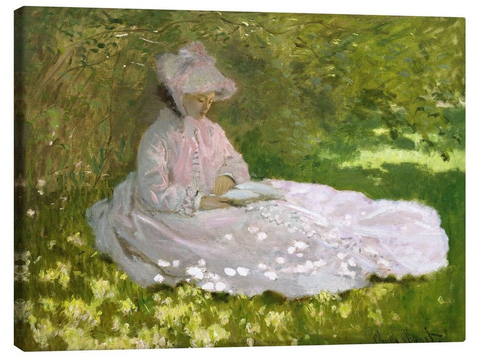 Posterlounge Leinwandbild Claude Monet Die Leserin Wohnzimmer Malerei