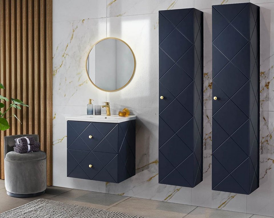 Einfachgutemoebel Waschtisch Set Badezimmer Set 4 Teilig Blumond 60cm