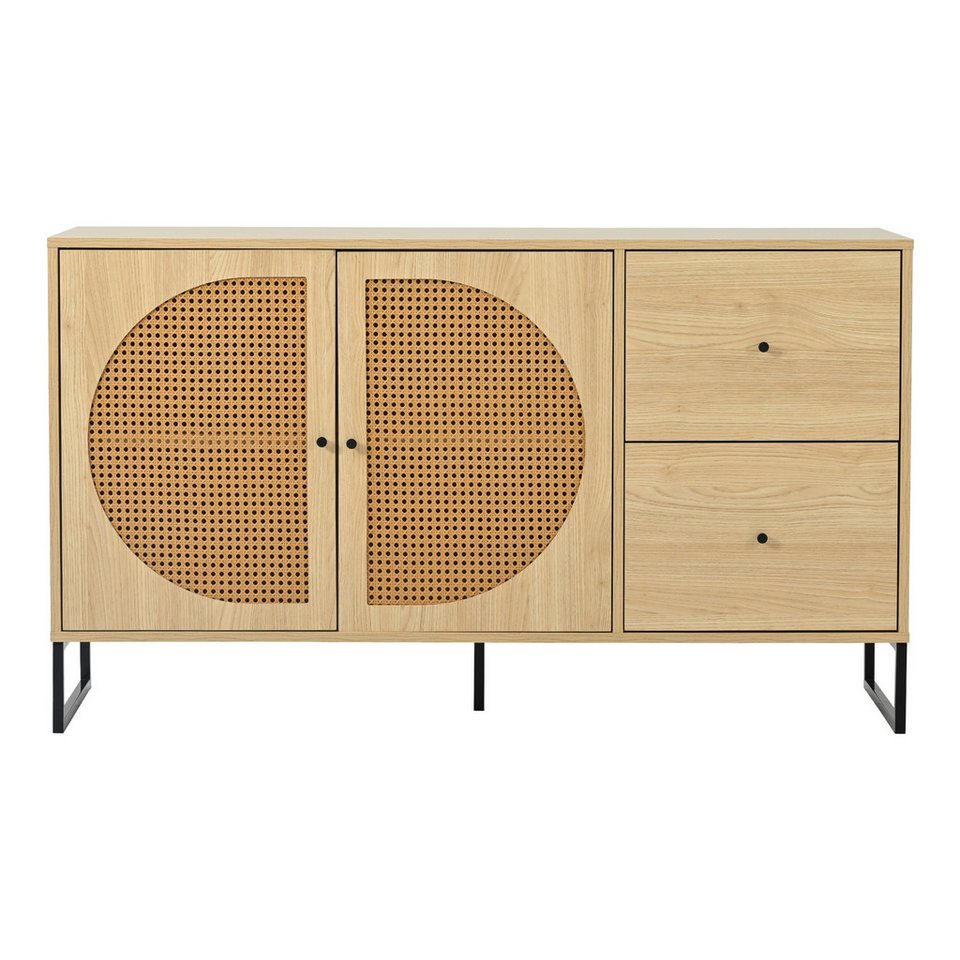 Ideasy Schubkastenkommode Rattan Sideboard Kommode Küchenschrank