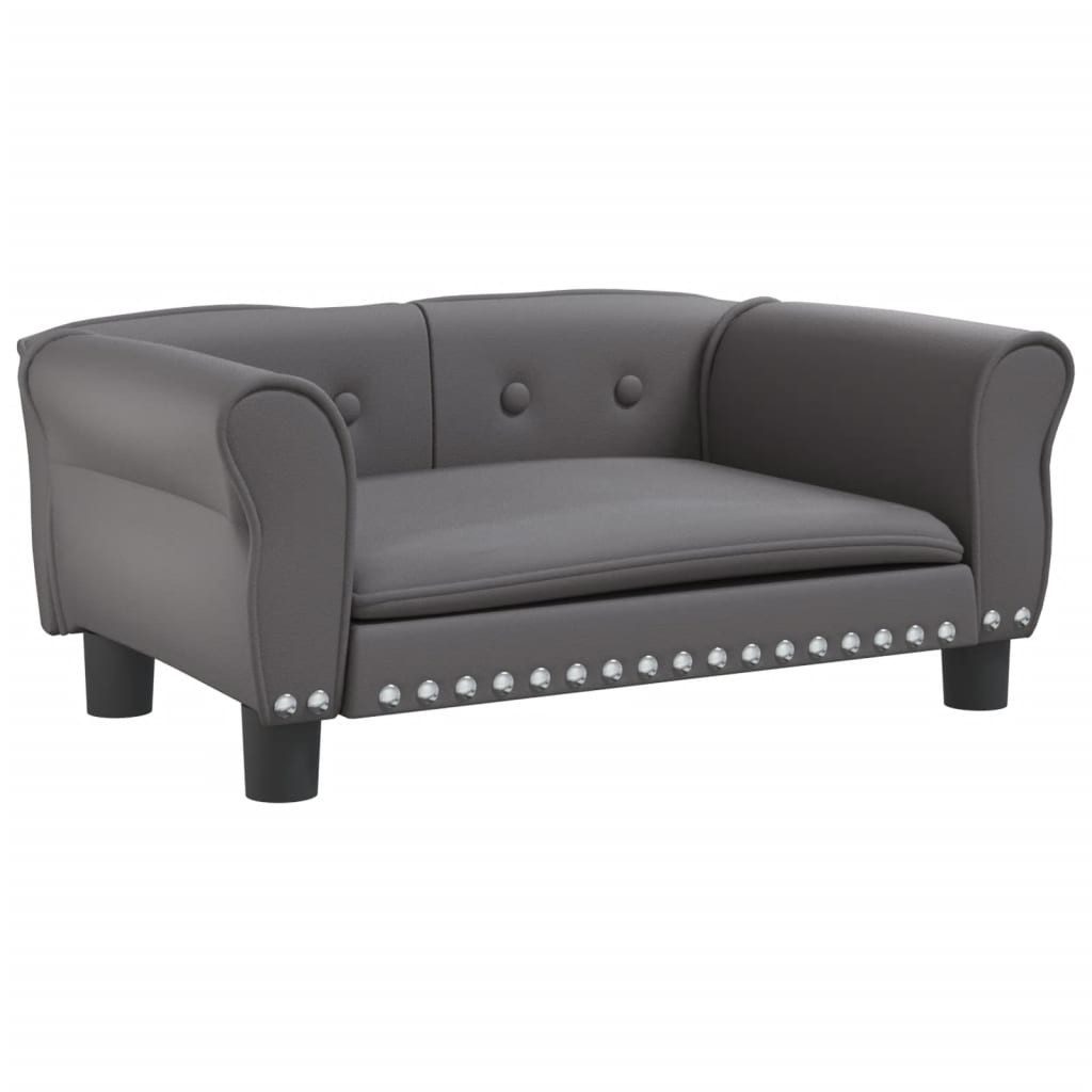 vidaXL Tierbett, Hundebett Grau 70x45x30 cm Kunstleder