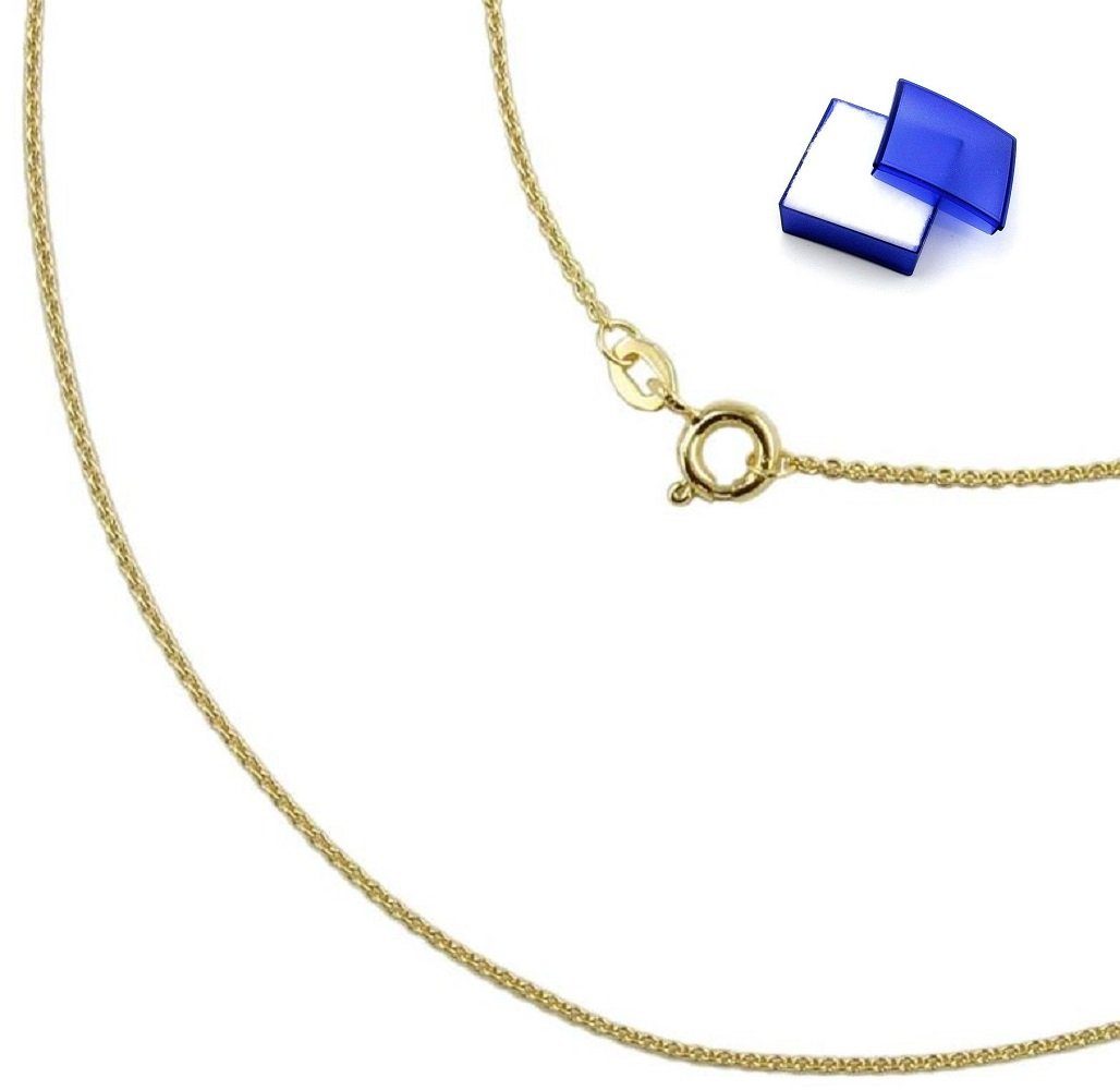 unbespielt Goldkette Kette 0,7 mm sehr dünne Ankerkette 375 Gold 38 cm ...