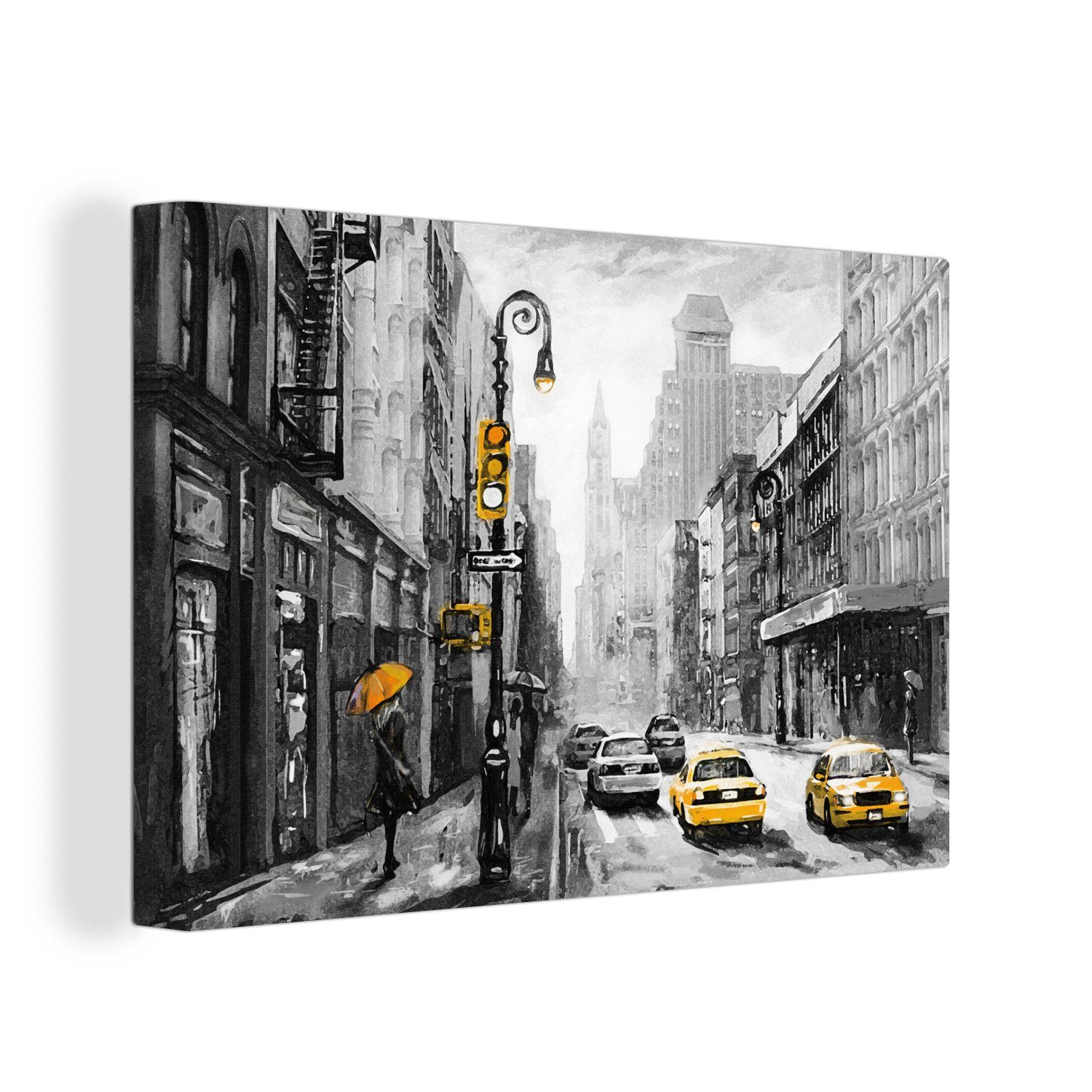 Onemillioncanvasses® Gemälde Gemälde Ölfarbe Stadt Auto 1 St