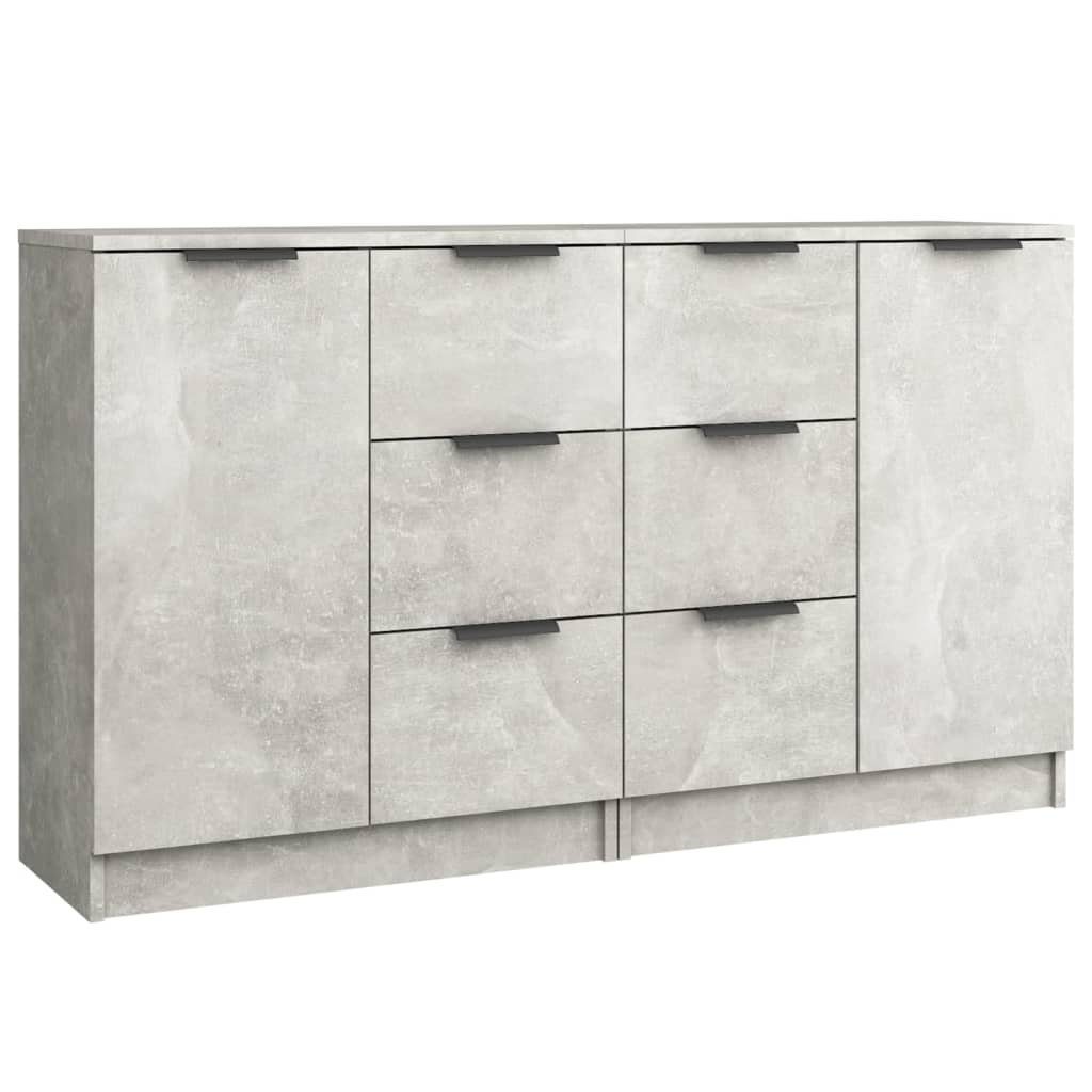 Vidaxl Sideboard Sideboards 2 Stk Betongrau 60x30x70 Cm Holzwerkstoff