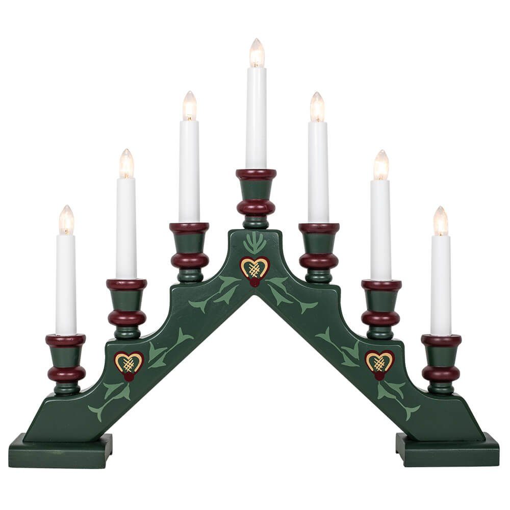 STAR TRADING Schwibbogen Star Trading Lichterbogen Sara Tradition 7 x E10/34V/3W, gruen