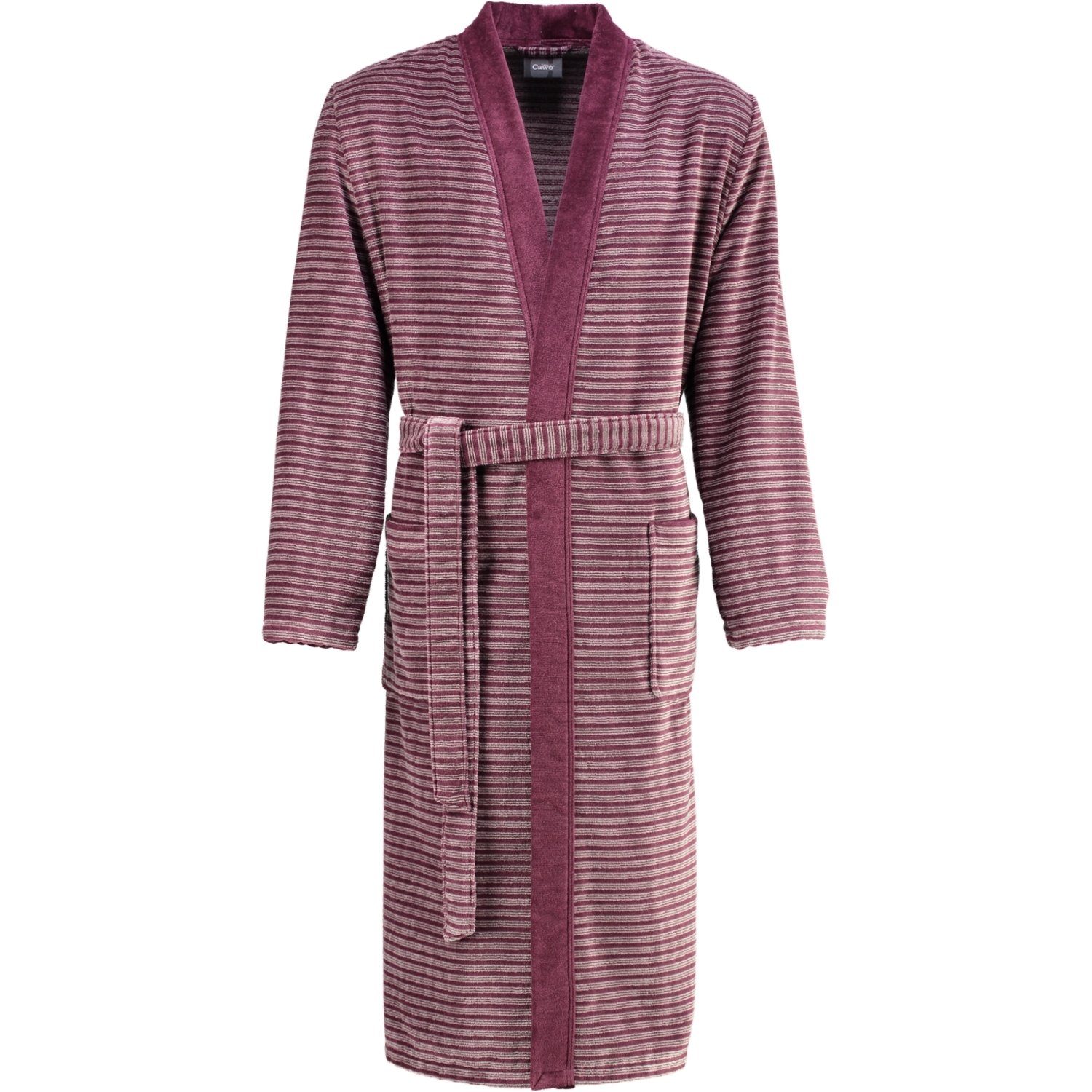 Cawö Herrenbademantel Streifen 2844 Kimono Velours Kimono 100