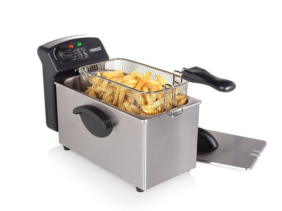 Princess Kaltzonenfritteuse 2000 W Große 3ltr Fritteuse Pommes