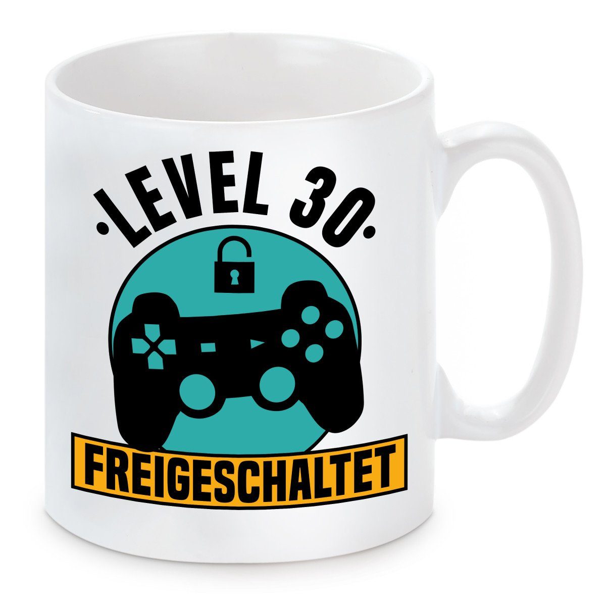 Herzbotschaft Tasse Kaffeebecher mit Motiv Level 30 freigeschaltet, Keramik, Kaffeetasse ...