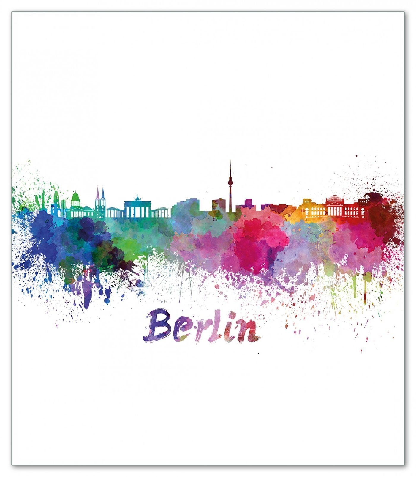 Wallario Herd Abdeckplatte Städte Als Aquarell Skyline Von Berlin