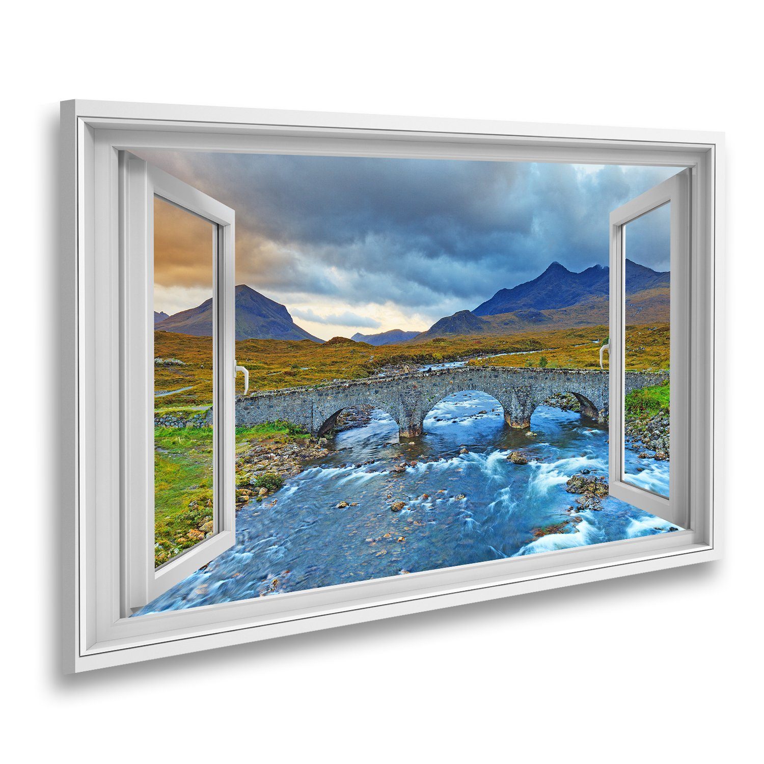 islandburner Leinwandbild Fensterblick Sligachan Glen Marsco Mountain Skye Innere Hebriden in de