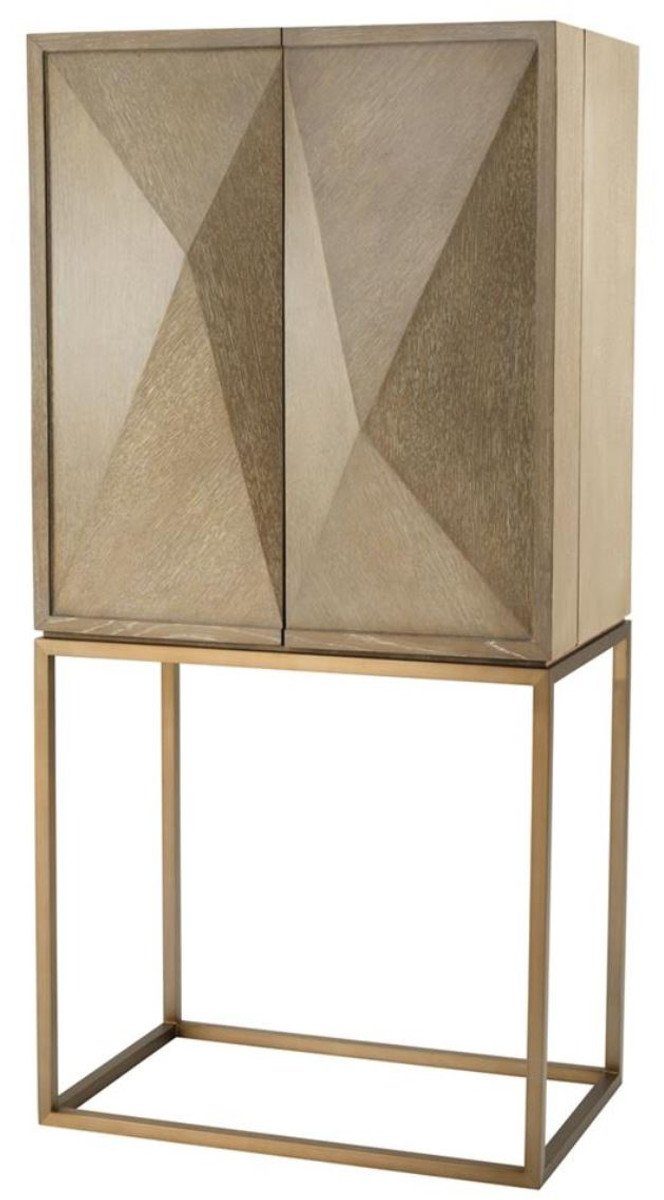 Casa Padrino Weinschrank Luxus Weinschrank Mit 2 Türen Braun Messing