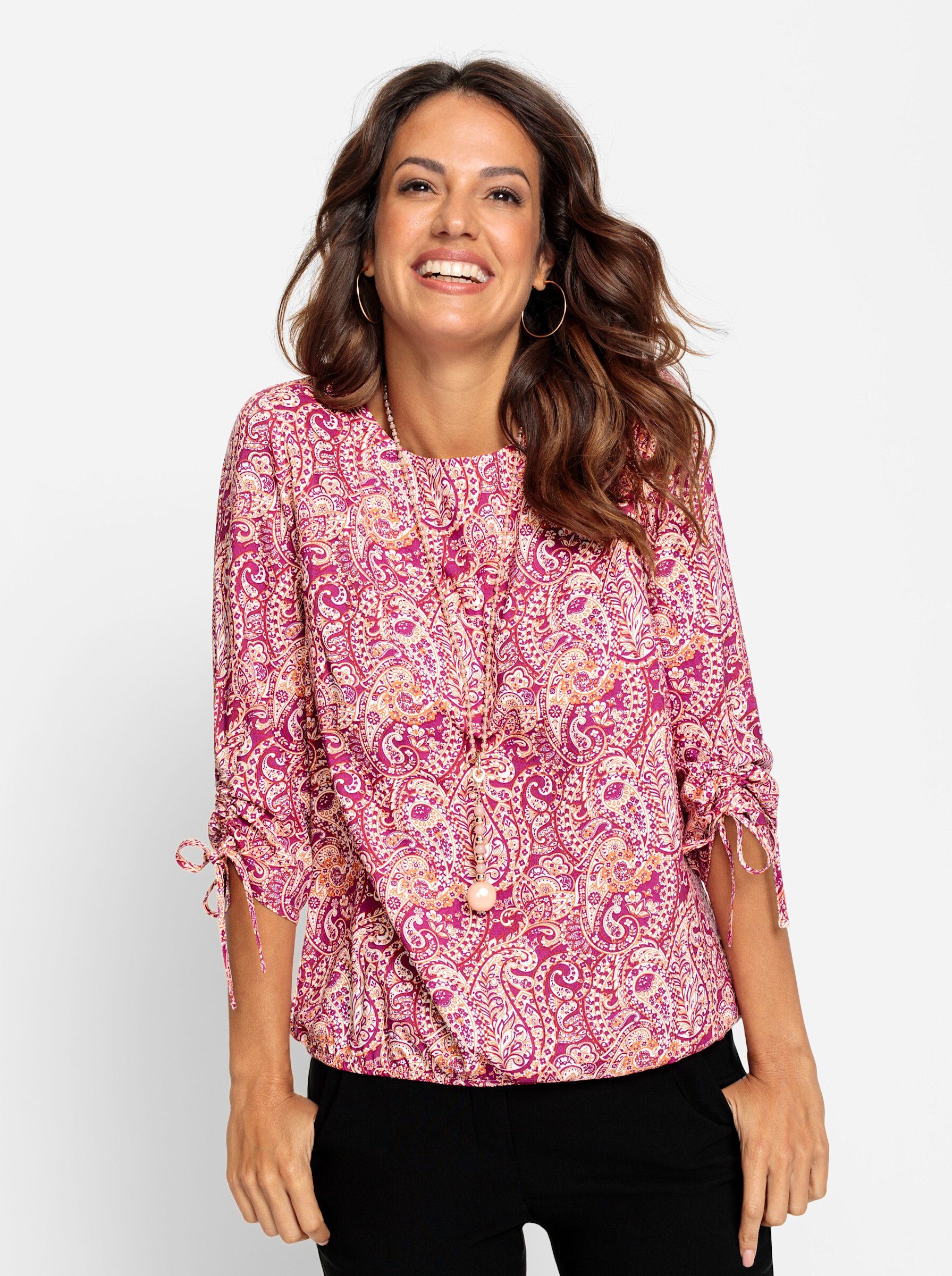 Witt Klassische Bluse Bluse Raffbarer Ärmelabschluss