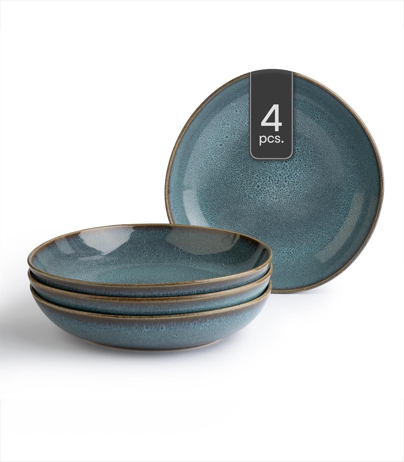 Villeroy & Boch Schale LAVE, 22 x 21 cm, Blau, Grün, mit Reaktivglasur, Steingut, (4-tlg ...