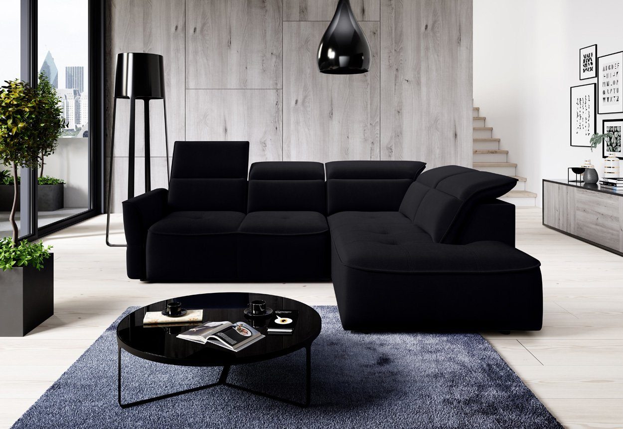 WOHNKLUSIV Ecksofa Ecksofa L Form RIVA mit elektrischer ...